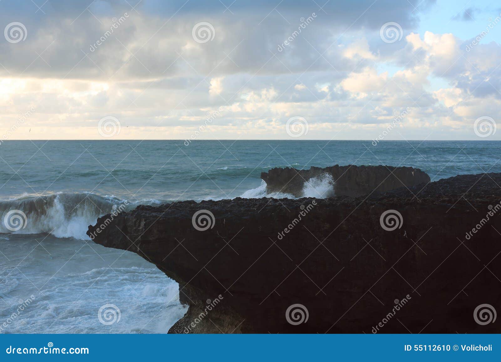 Cliff on the Background of the Sea Stock Photo - Image of shore, cliff ...
