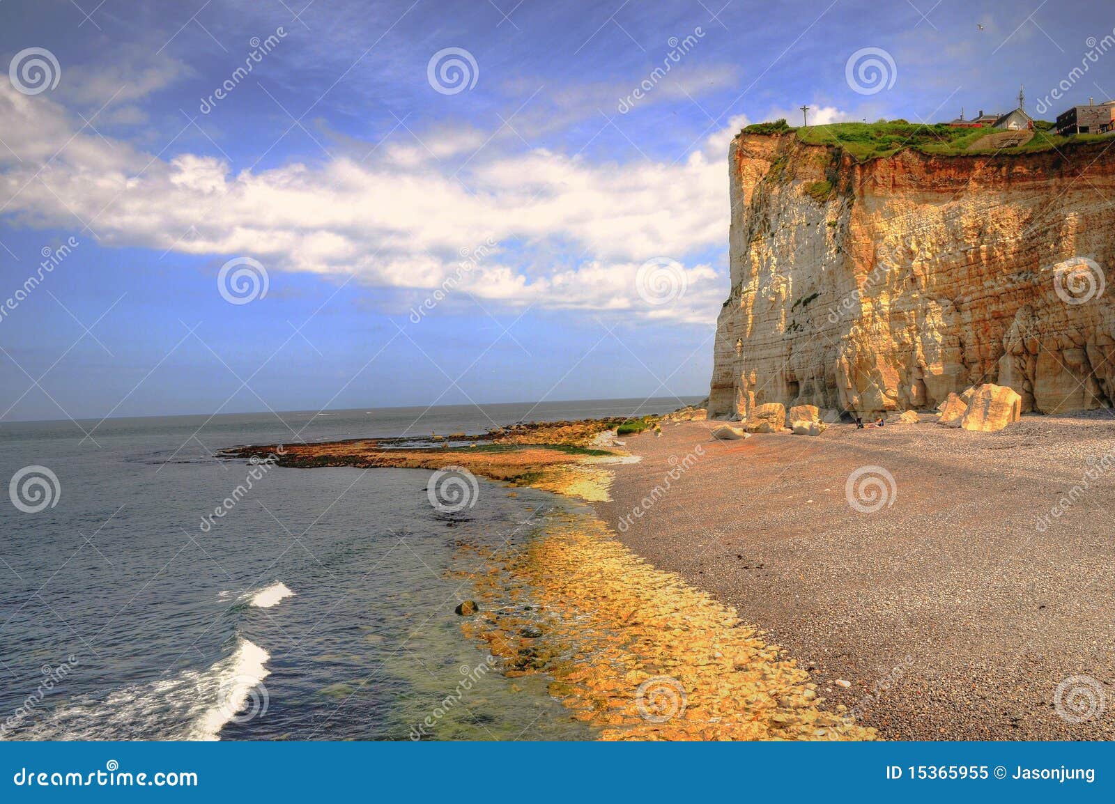 Cliff and beach stock image. Image of ocean, geology - 15365955