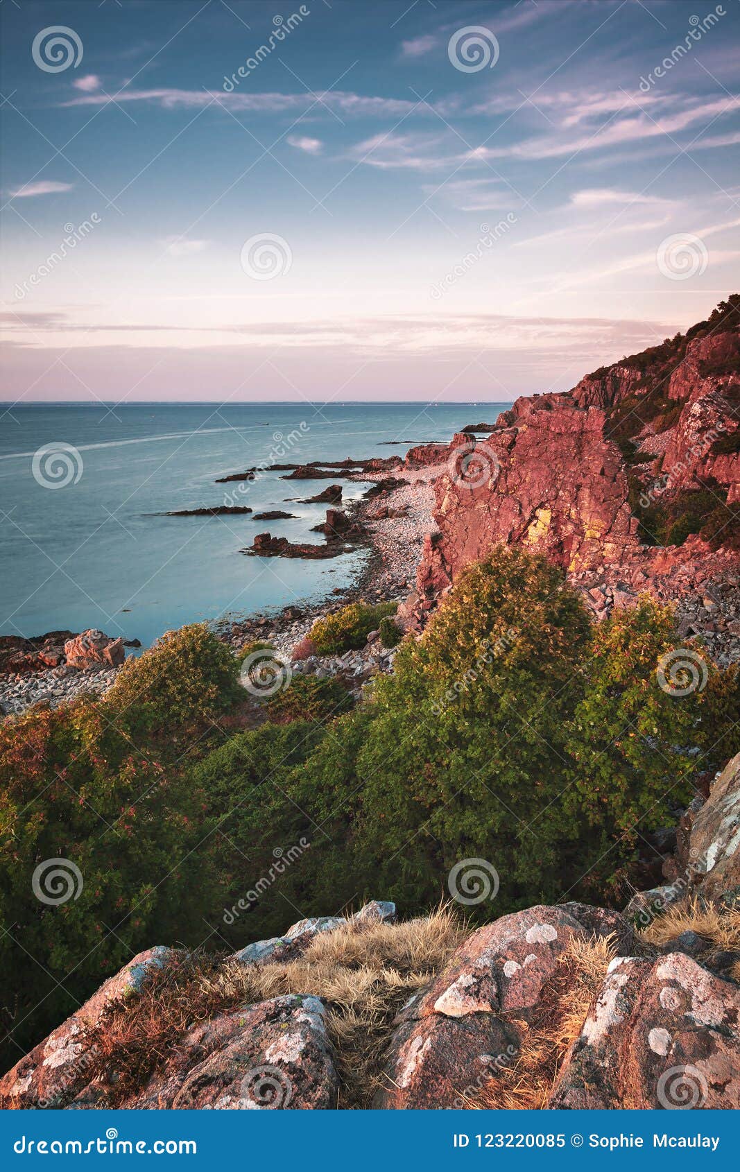 Cliff beach sunset stock image. Image of penninsula - 123220085