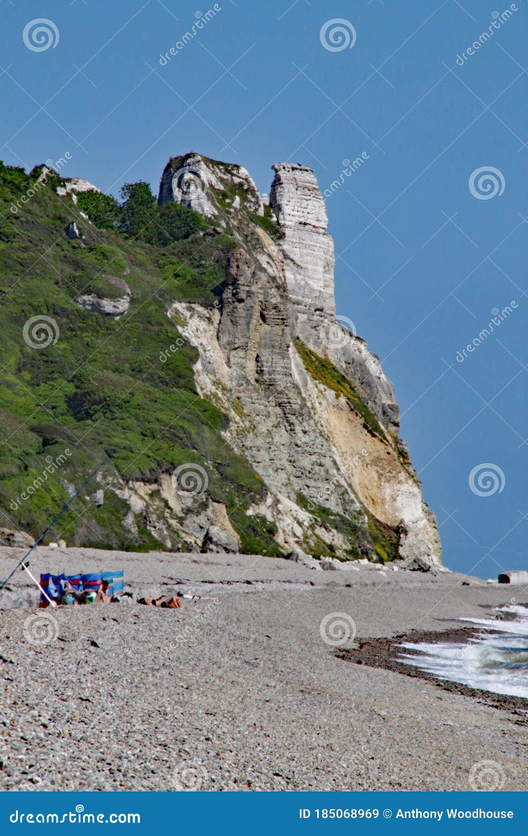 The Cliff at Beer Head Viewed from Branscombe Beach in Devon Stock ...