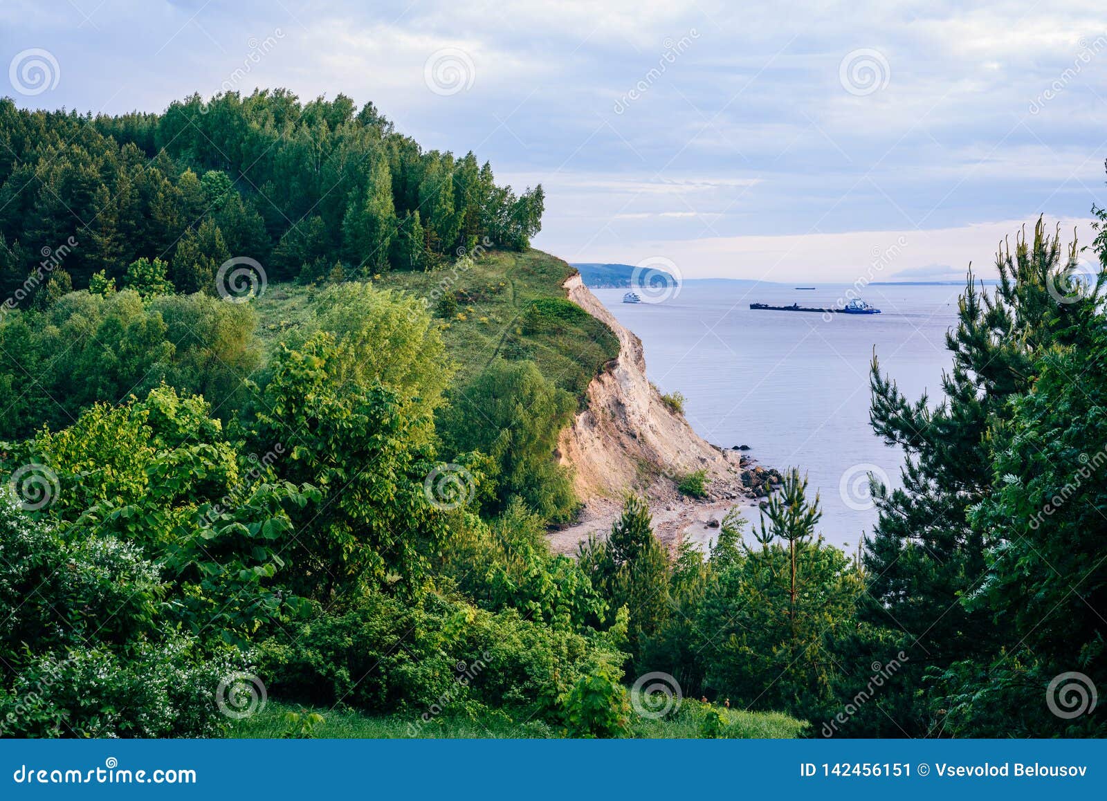 Cliff with birch woodland stock image. Image of green - 142456151