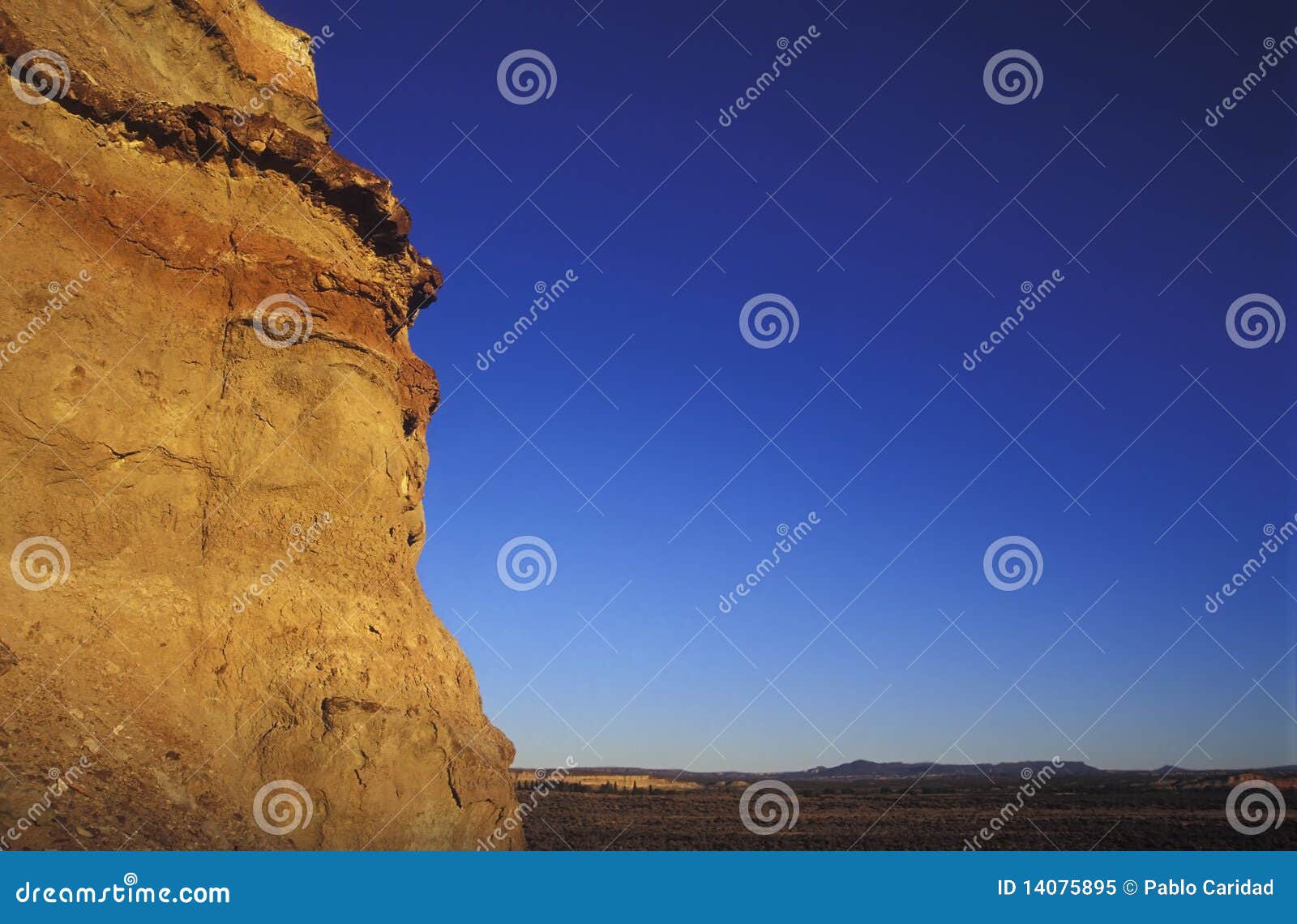 Cliff with Blue Sky at Sunset, Copy Space. Stock Image - Image of ...