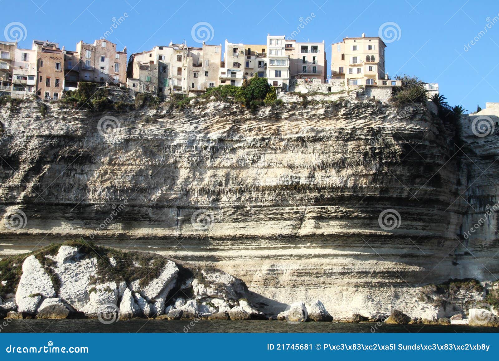 The cliff city - Bonifacio stock image. Image of cliff - 21745681