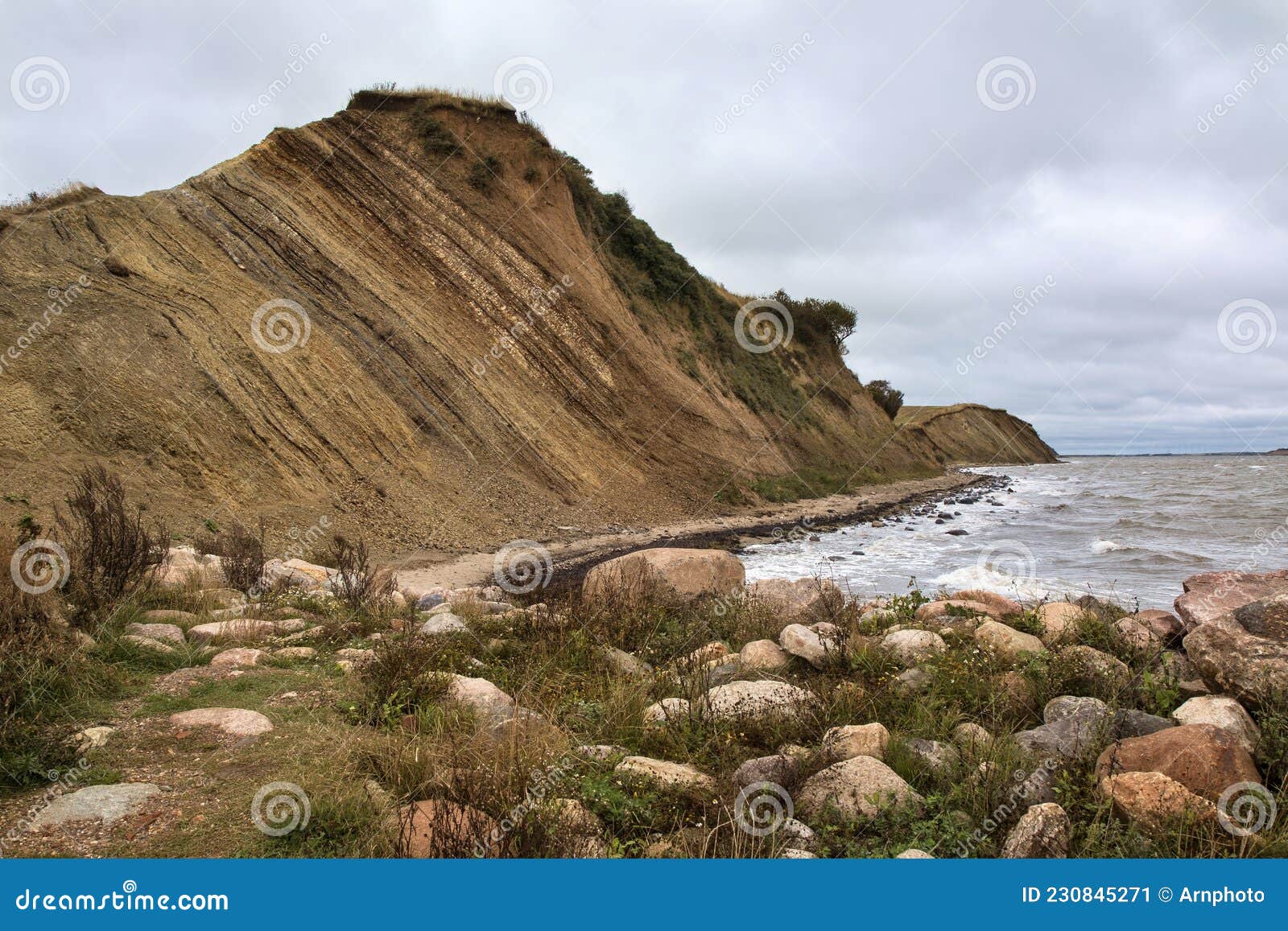Cliff of Clay on the Island Mors Stock Image - Image of attraction ...