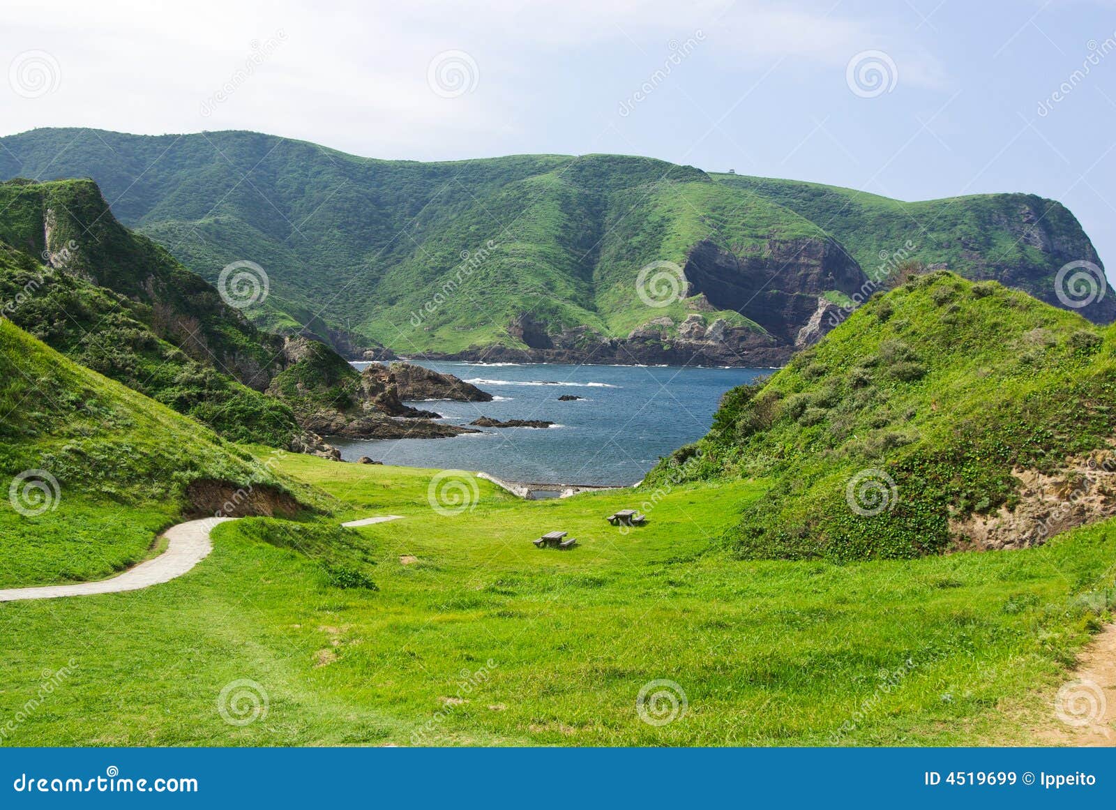 Cliff covered with grass stock image. Image of inlet, grass - 4519699
