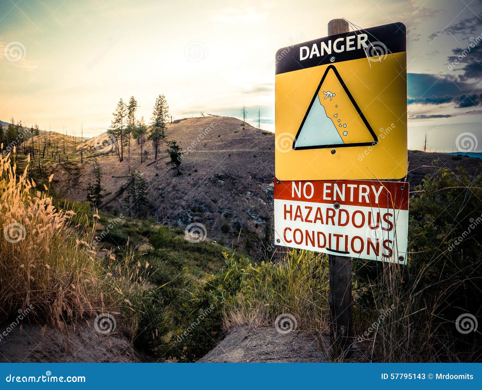 Beware Of Cliff Falls Warning Sign Royalty-Free Stock Photography ...