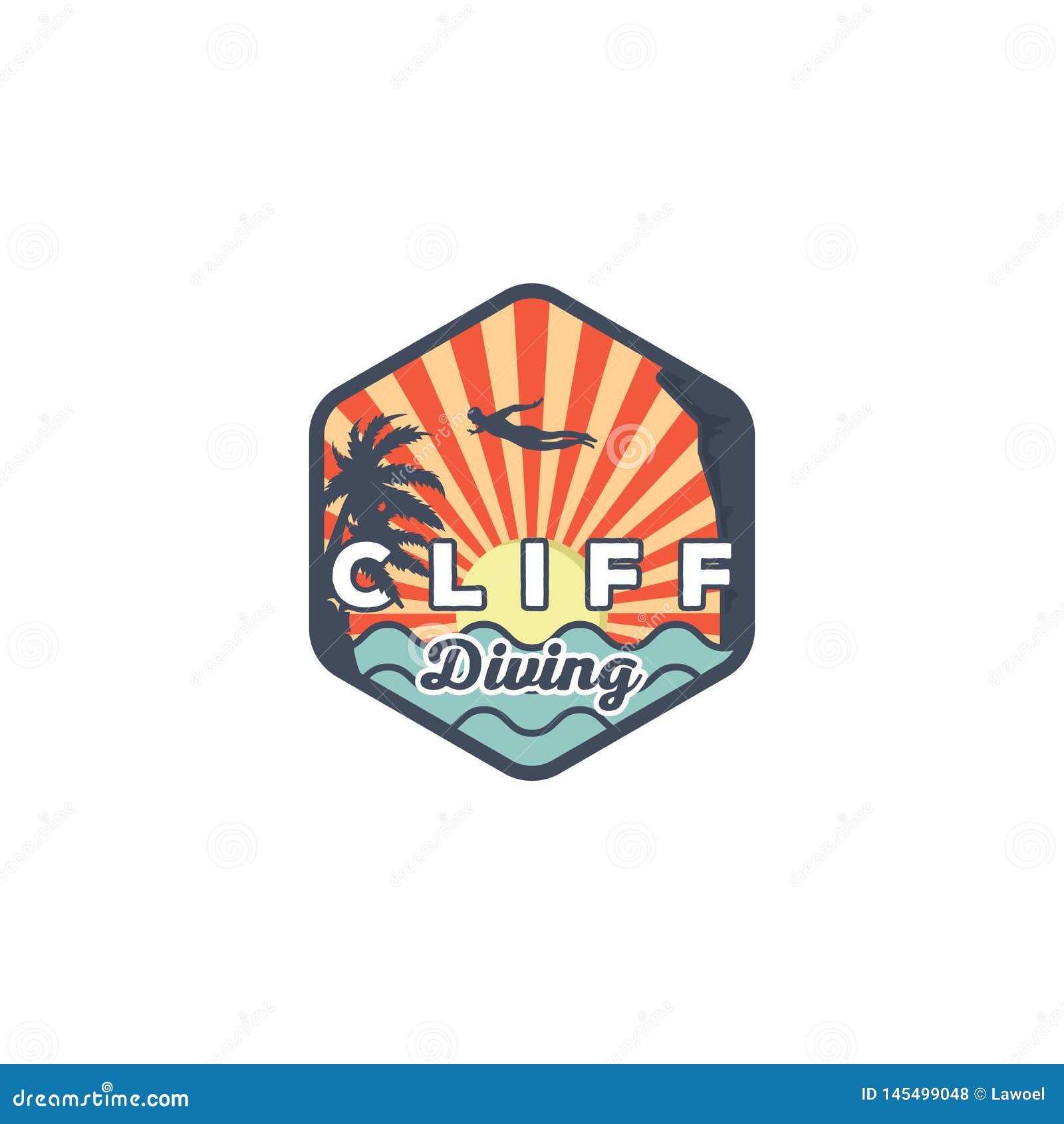 Cliff Diving Sport Emblems, Labels And Design Elements. Diving Sport ...