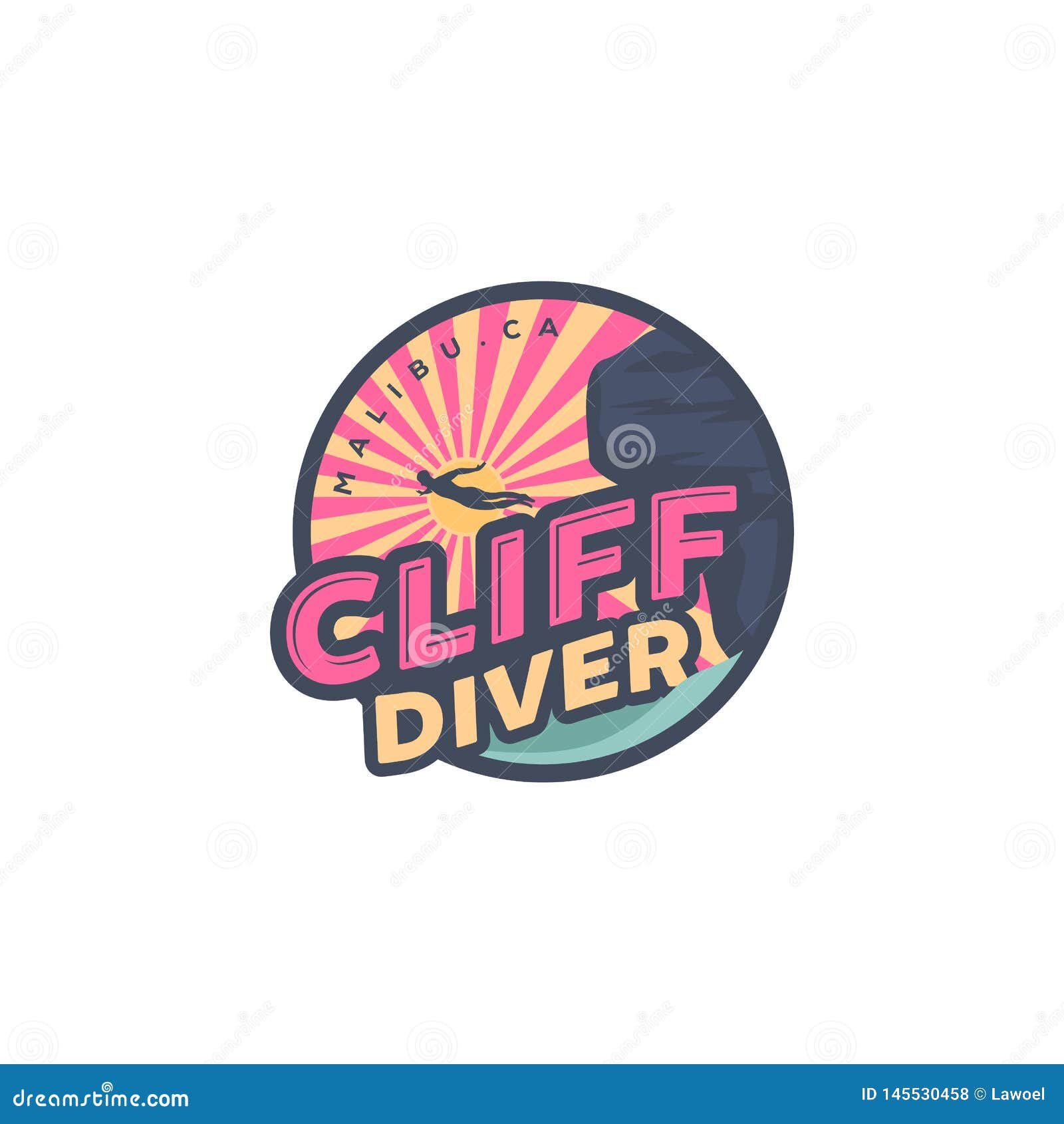 Cliff Diving Sport Emblems, Labels And Design Elements. Diving Sport ...