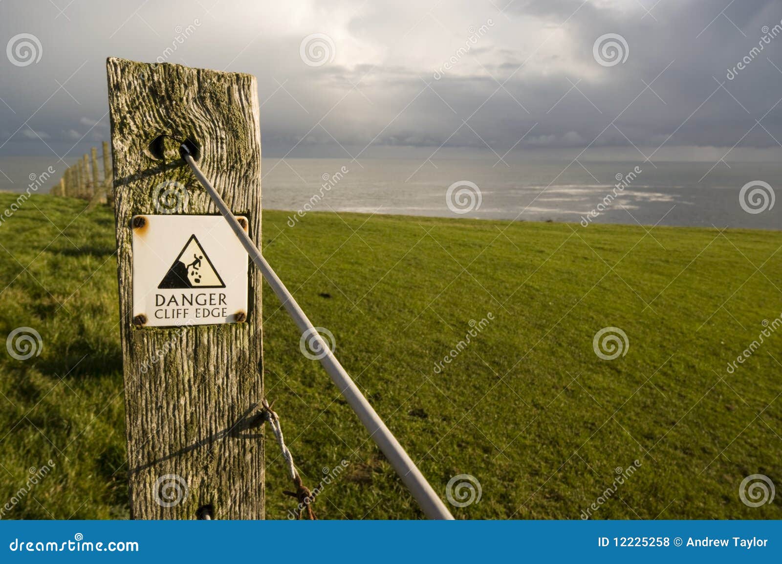 Cliff edge stock photo. Image of edge, cliff, sign, drop - 12225258