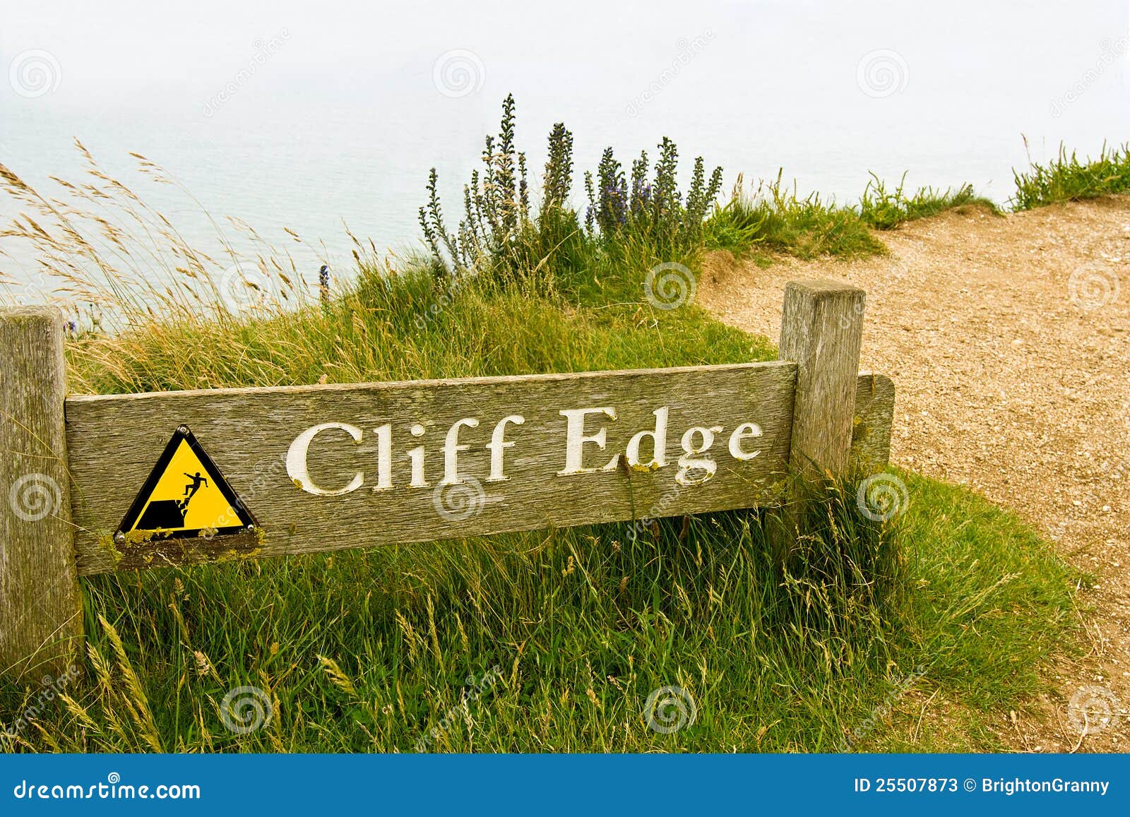 Beware Of Cliff Falls Warning Sign Royalty-Free Stock Photography ...