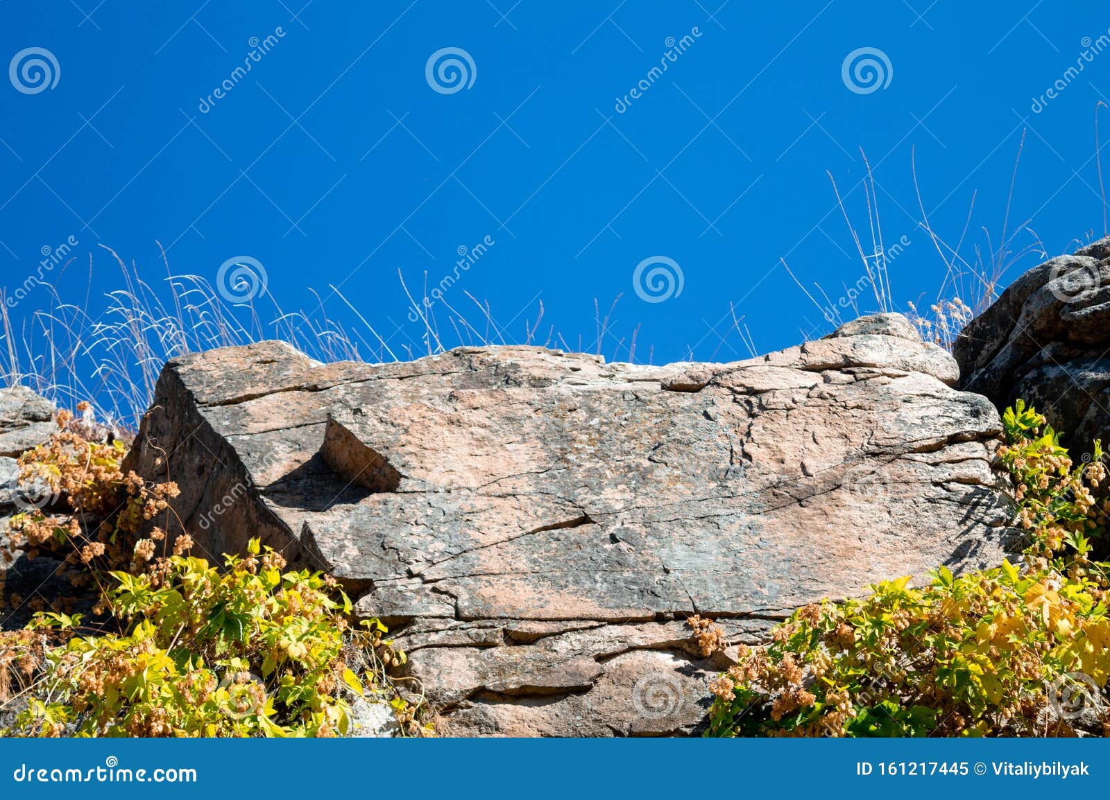 Cliff edge with dry grass stock image. Image of season - 161217445
