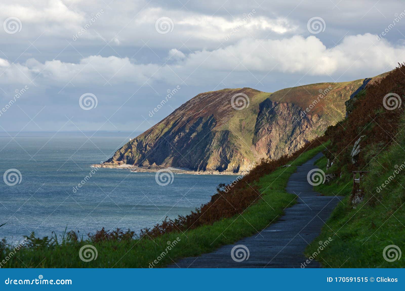 Cliff Edge Pathway Near Lynton, Devon, England Stock Image - Image of ...