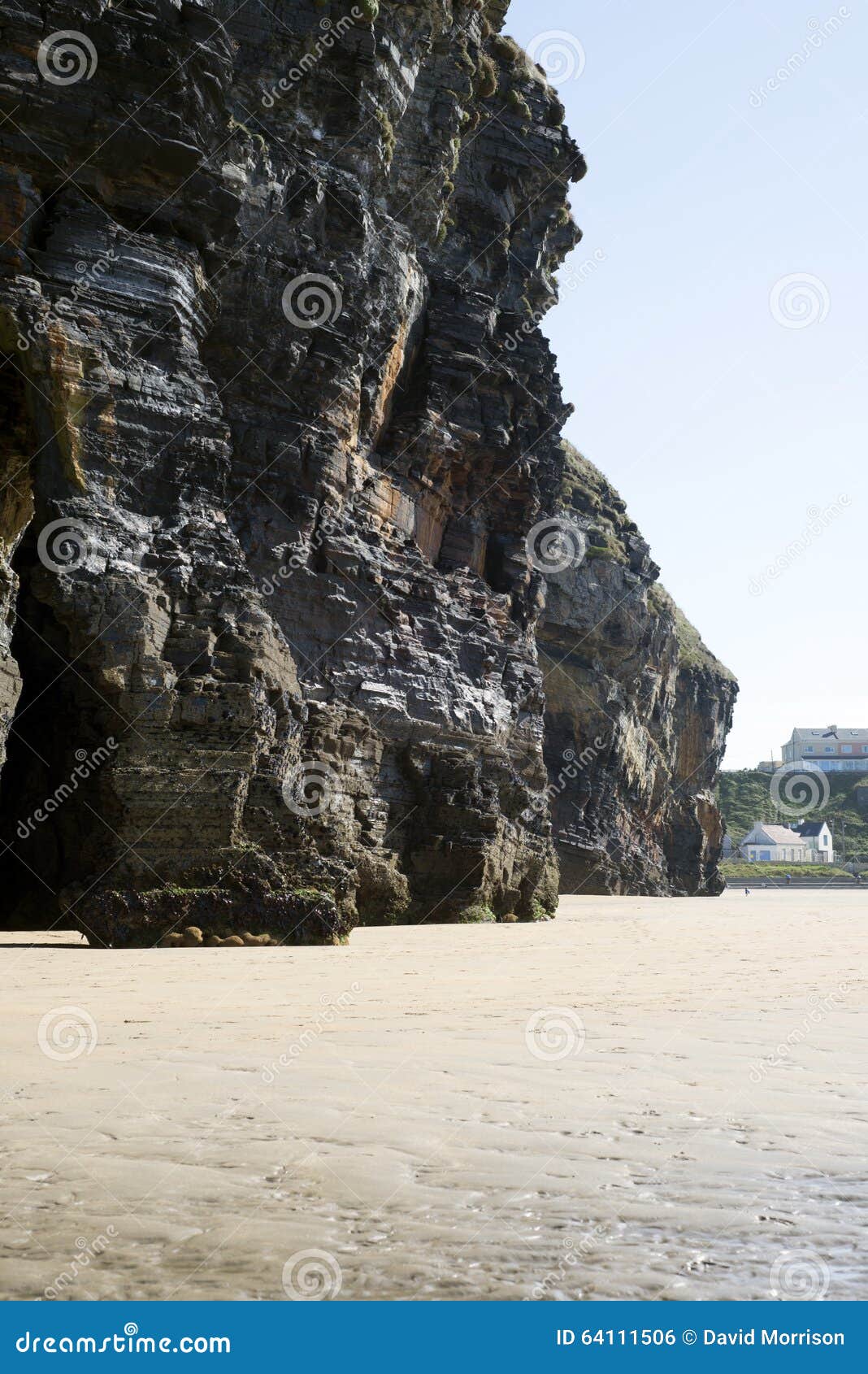 Cliff Face and Beach on the Wild Atlantic Way Stock Photo - Image of ...