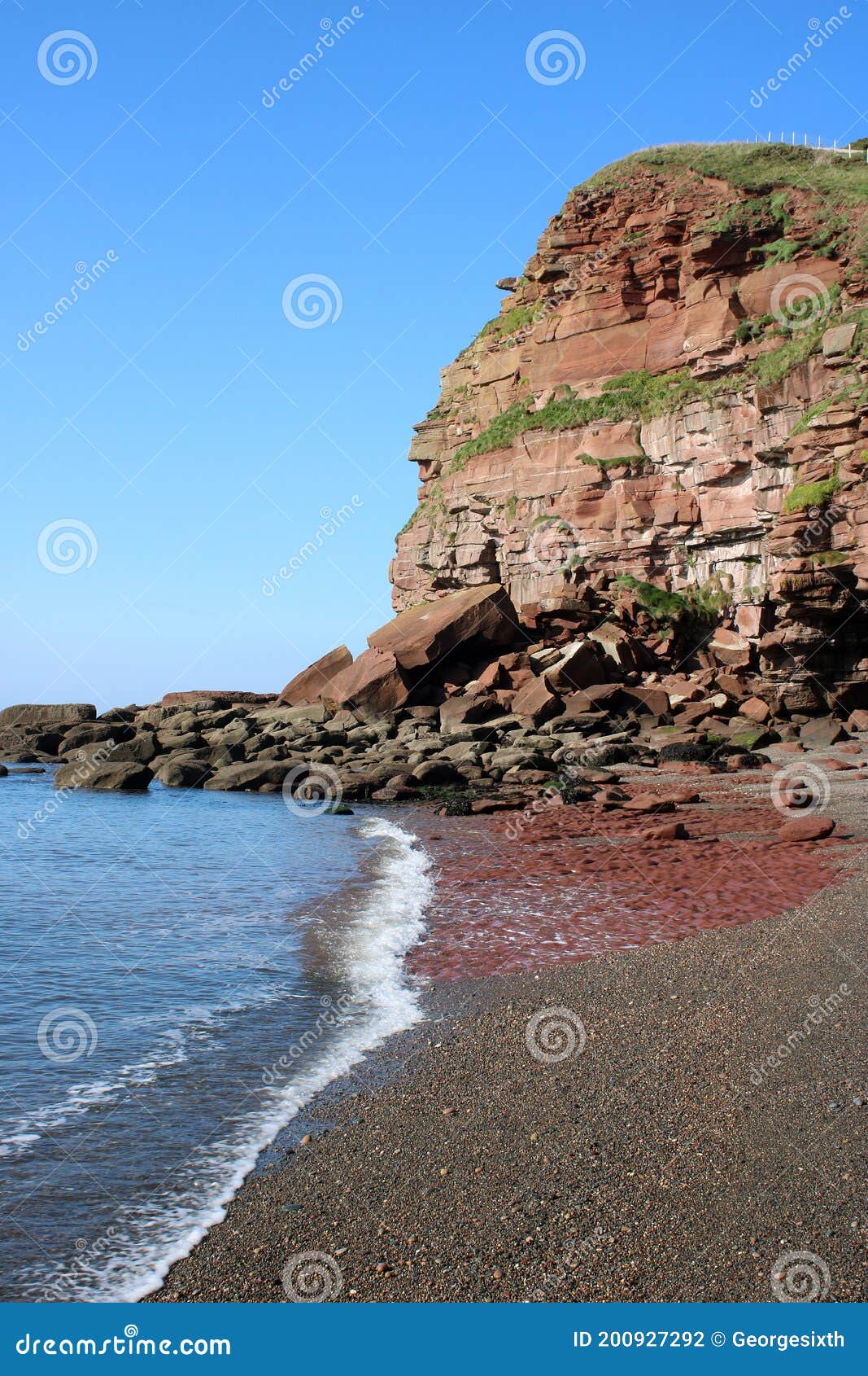 Cliff Face, Fleswick Bay, St Bees Head, Cumbria Stock Photo - Image of ...