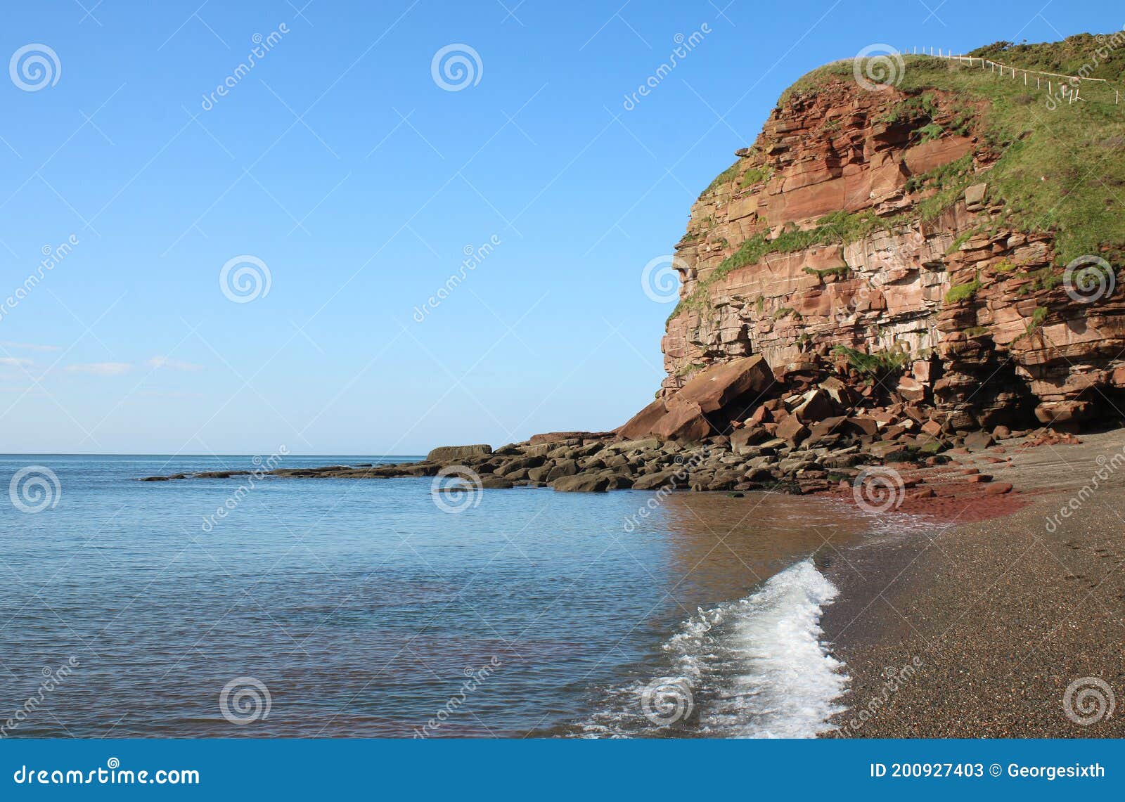 Cliff Face, Fleswick Bay, St Bees Head, Cumbria Stock Image - Image of ...