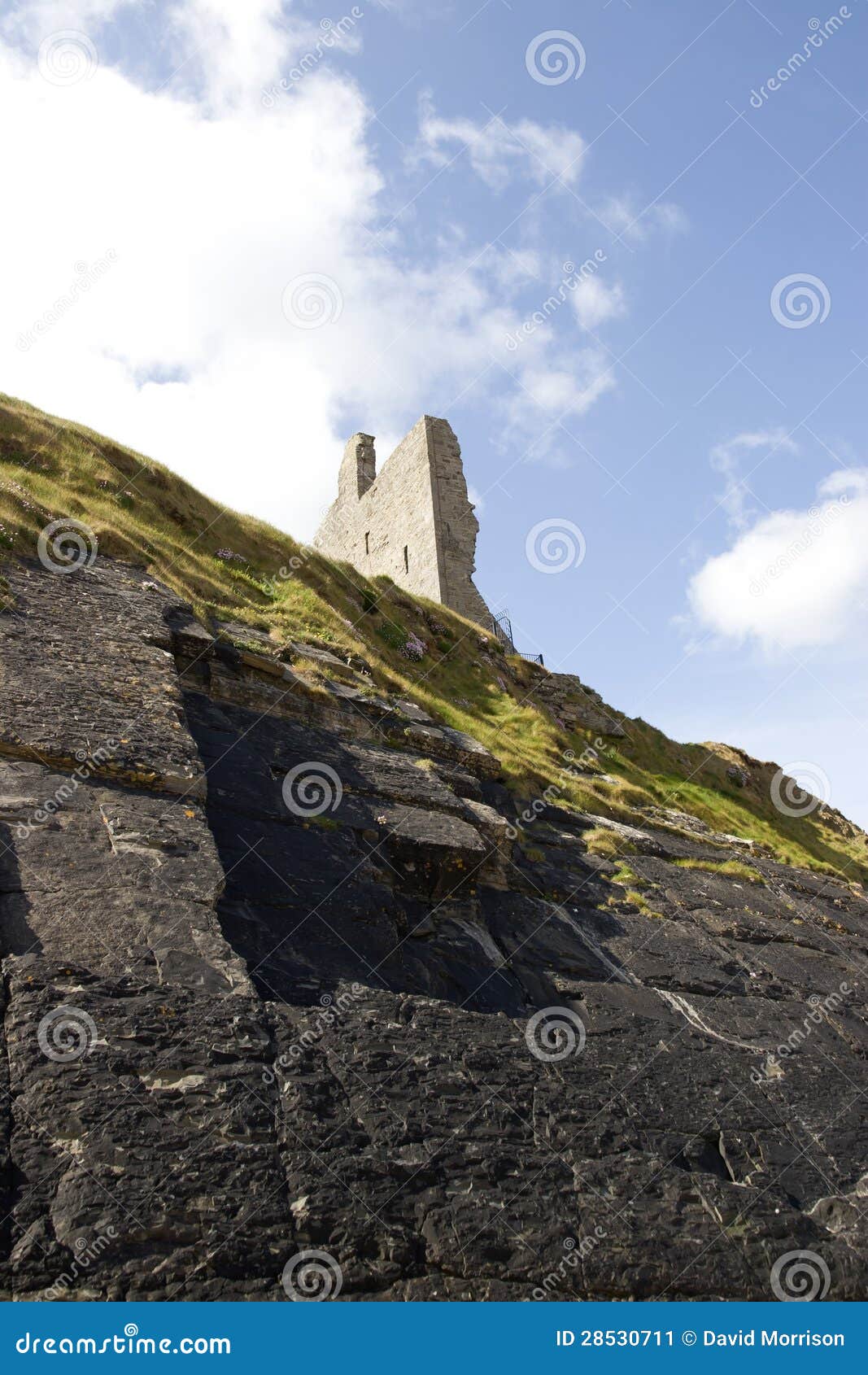 Cliff Face View of Castle Ruins Stock Image - Image of castle ...