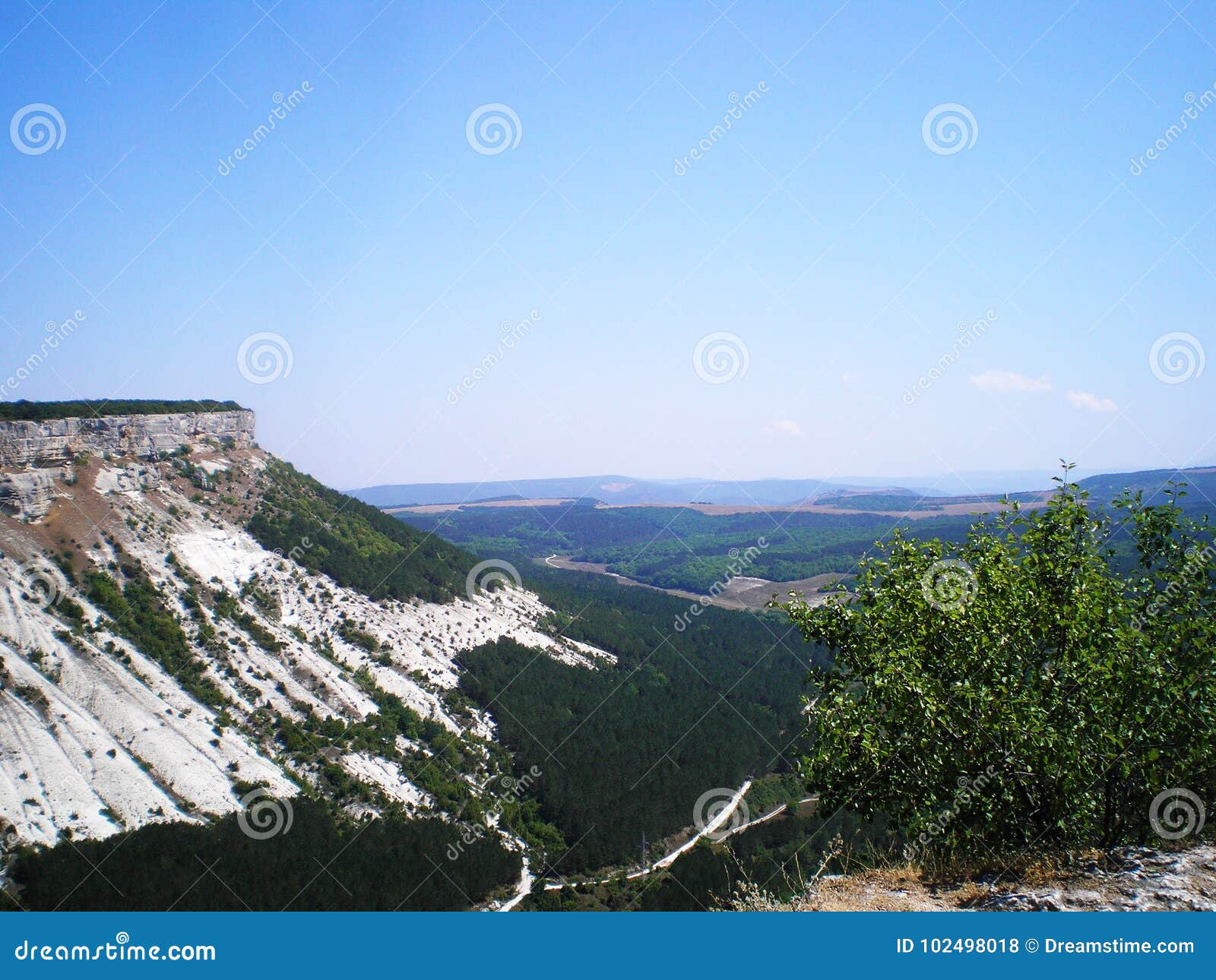 Cliff and fields stock photo. Image of cliff, crimean - 102498018