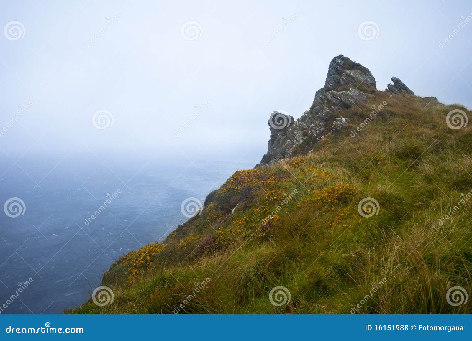 Cliff in fog stock photo. Image of candid, head, ocean - 16151988
