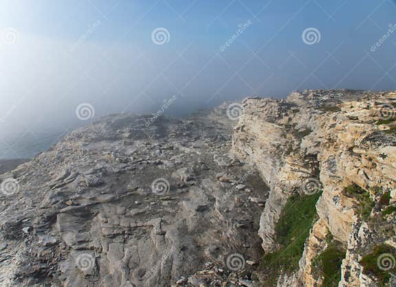 Cliff in the fog stock image. Image of weather, coast - 61291793