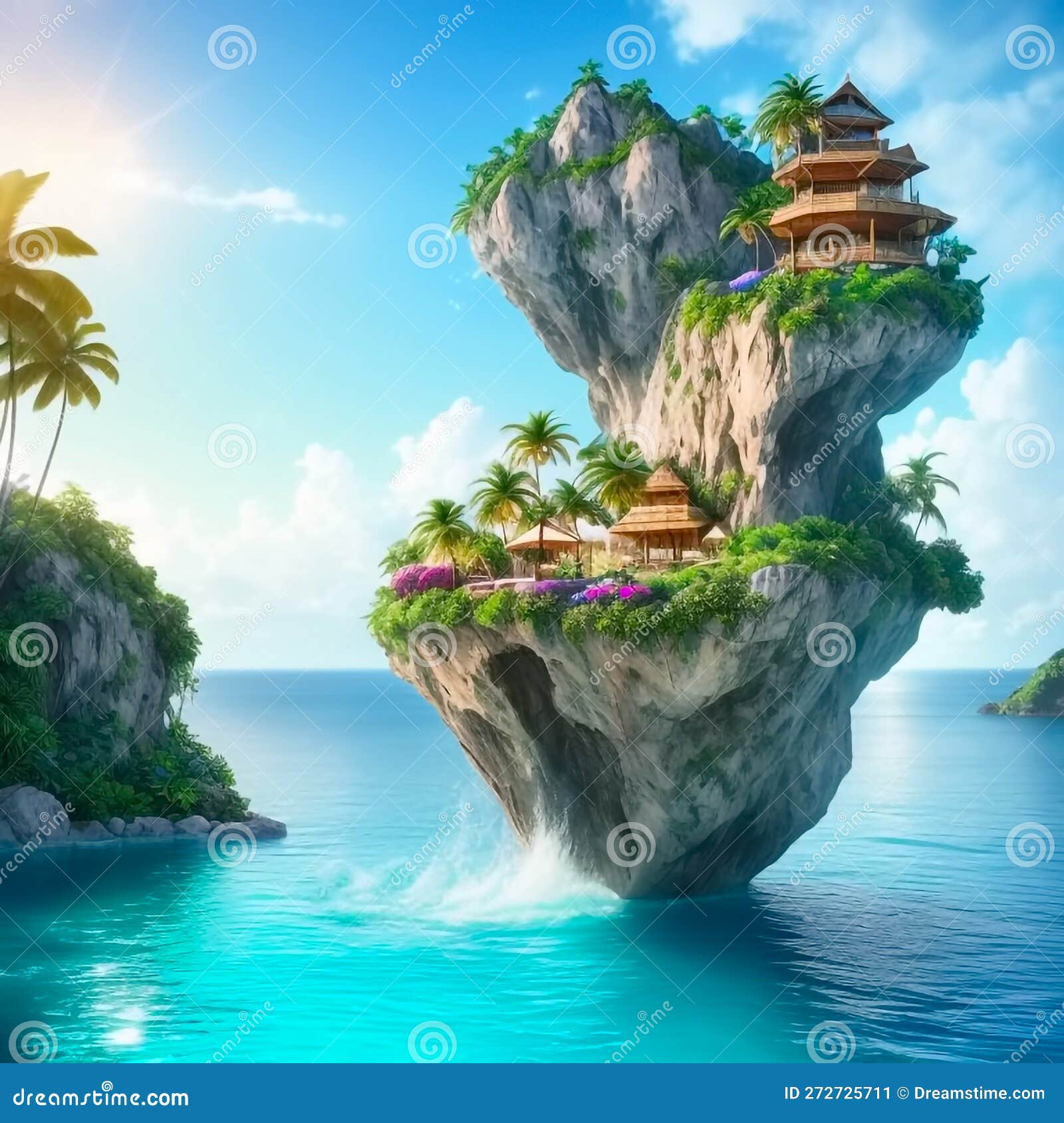 Cliff-Hanging Floating Island Featuring An Infinity Swimming Pool ...