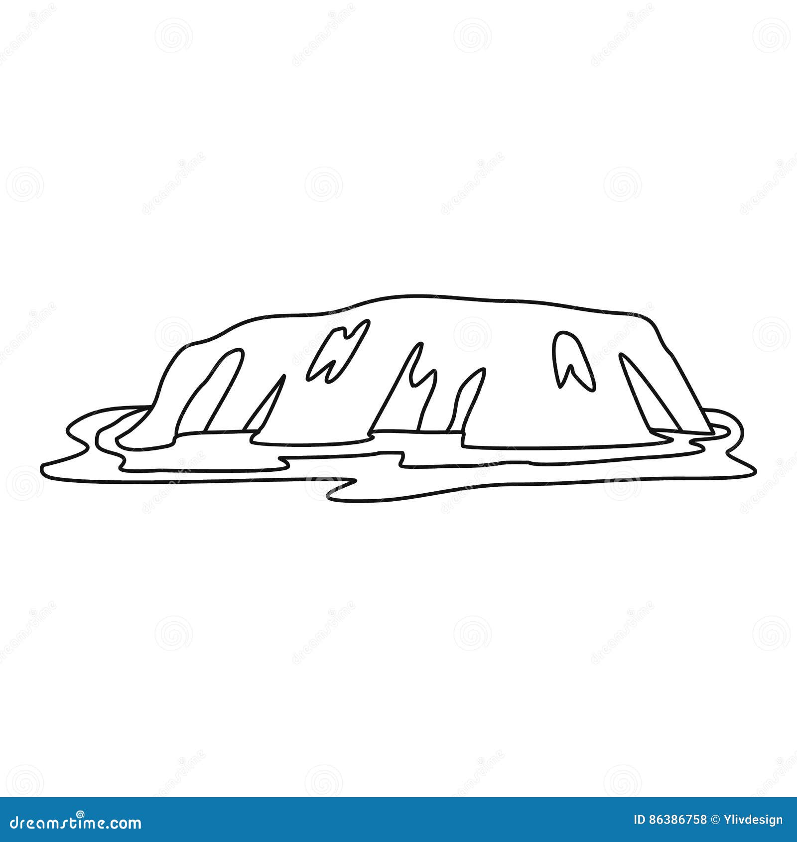 Cliff icon, outline style stock vector. Illustration of outline - 86386758