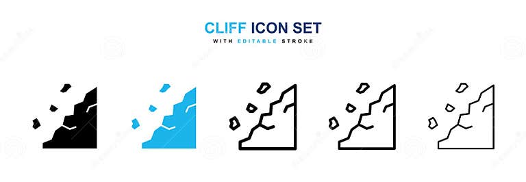 Cliff icon vector stock illustration. Illustration of icon - 348440899