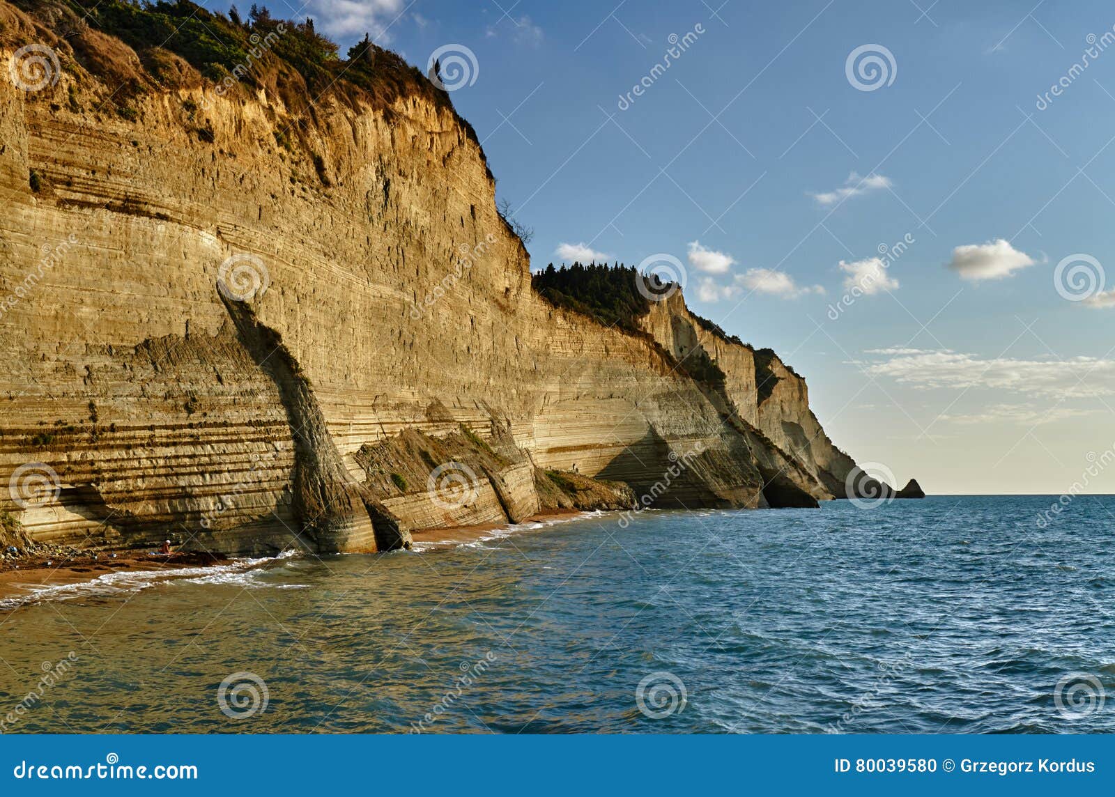 Cliff of the Island of Corfu Stock Photo - Image of cliff, tree: 80039580