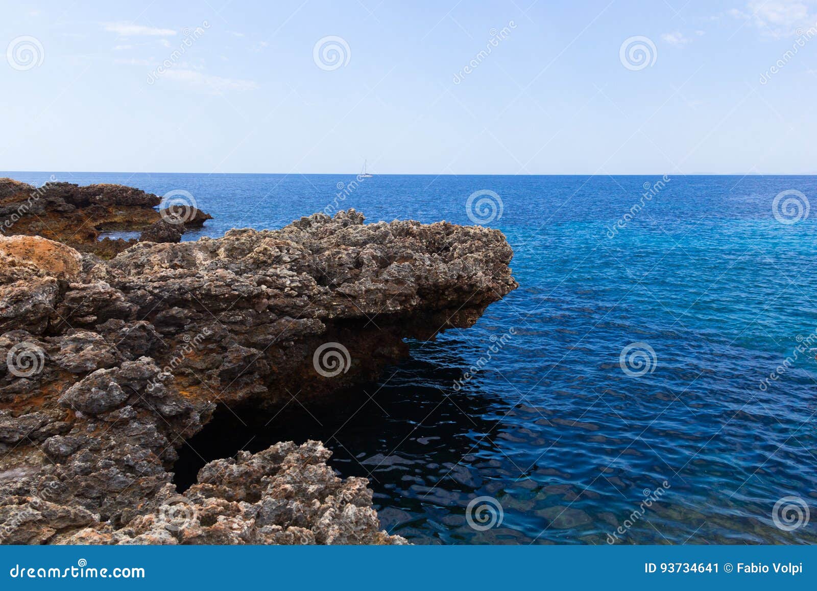 Cliff in the Middle of the Sea-5 Stock Image - Image of water, middle ...