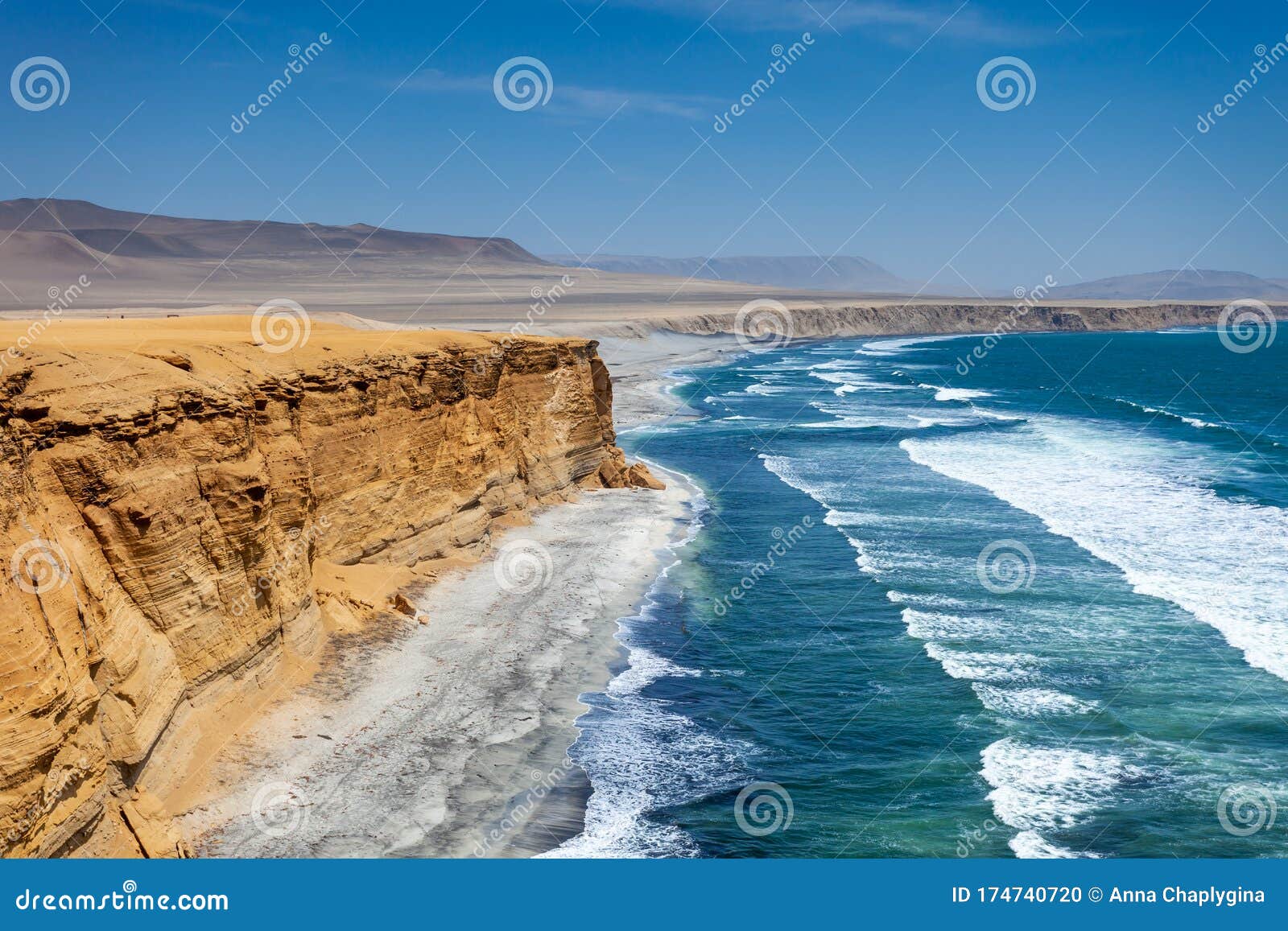 Cliff Ocean View Paracas National Reserve, Peru. Stock Photo - Image of ...