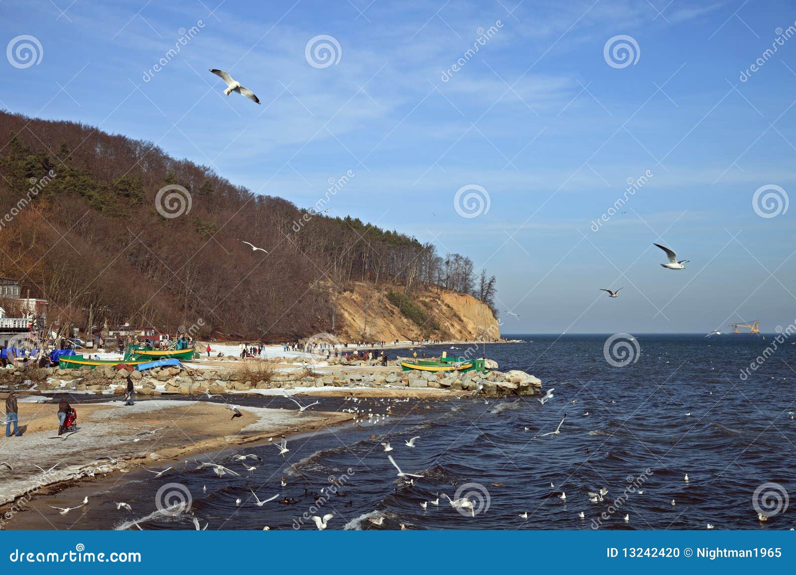 Cliff in Orlowo stock photo. Image of hill, beach, eroded - 13242420