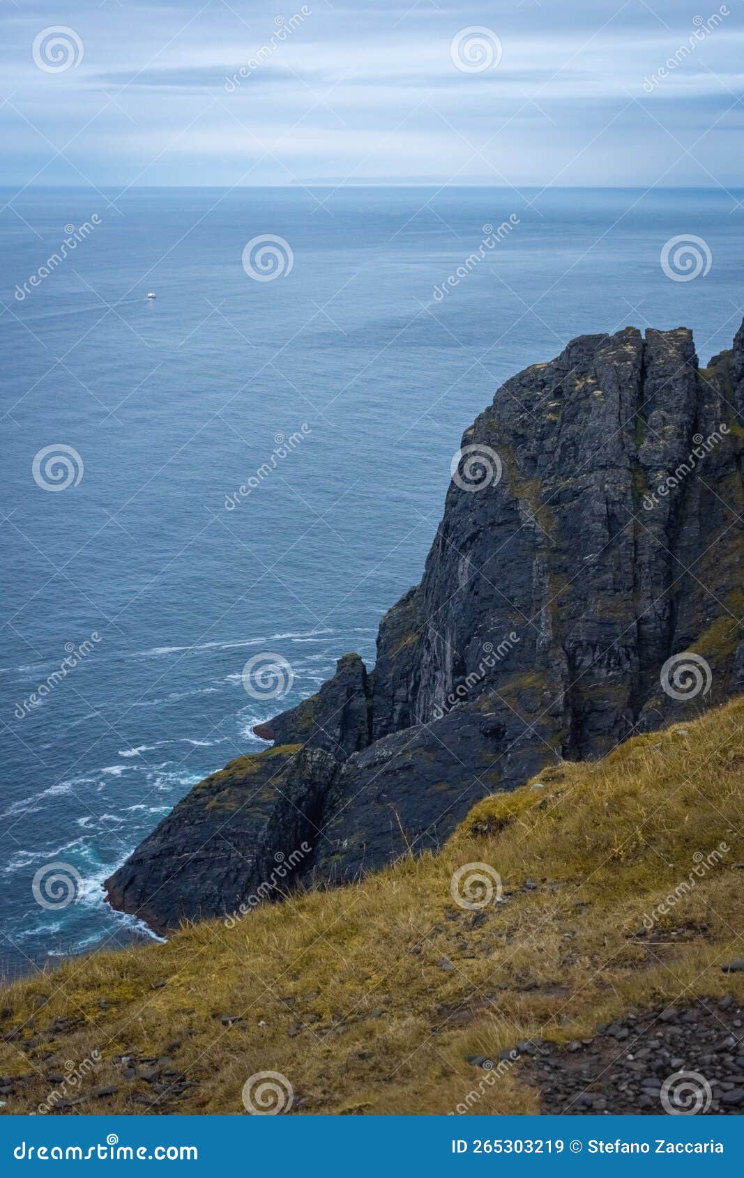 Cliff Over the Arctic Ocean in the North Cape, Norway Stock Image ...