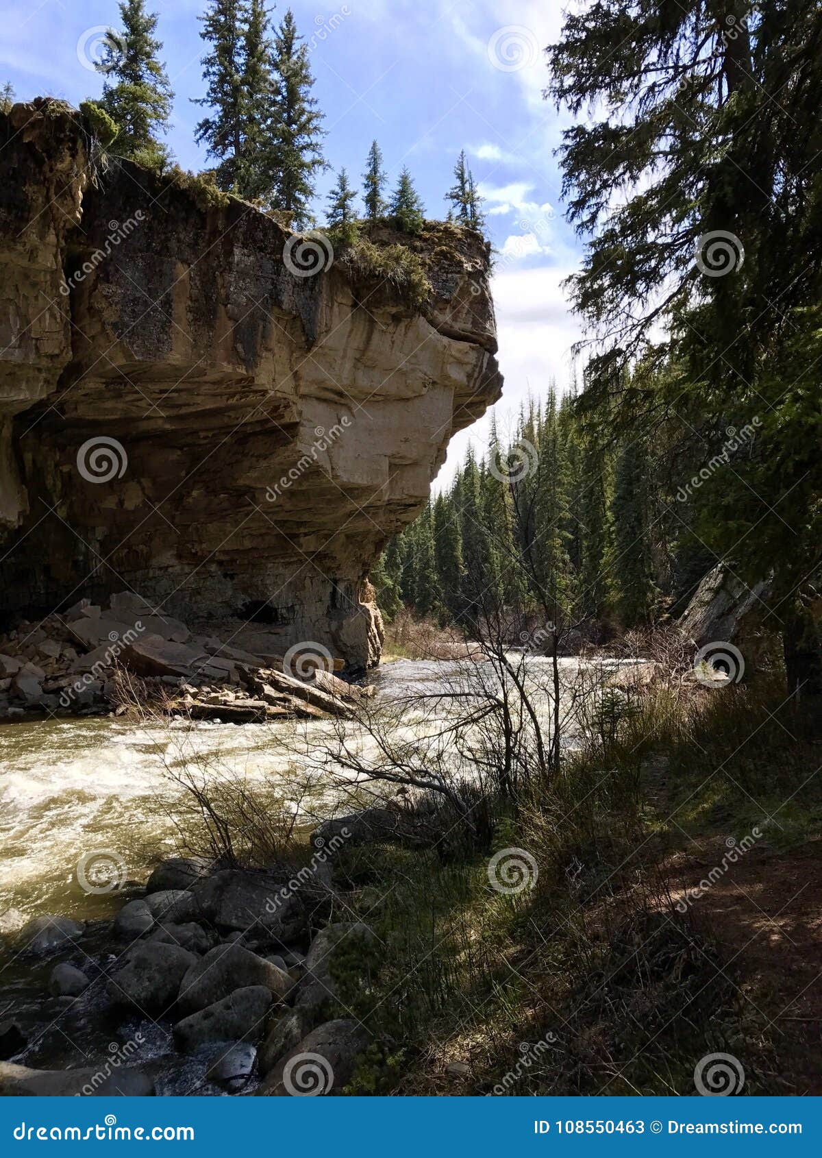 Cliff Over River in Colorado Stock Image - Image of cliff, colorado ...