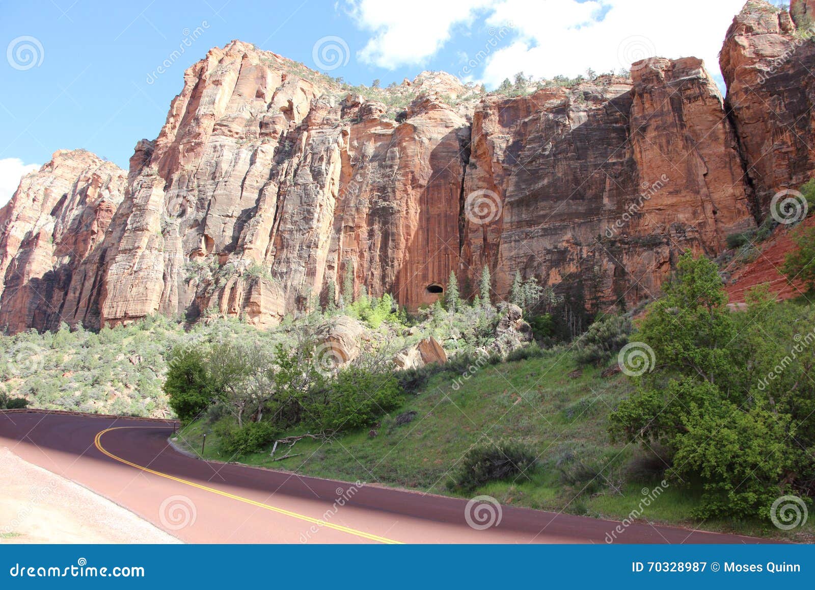 Cliff on a Road in Zion National Park Stock Image - Image of roadside ...