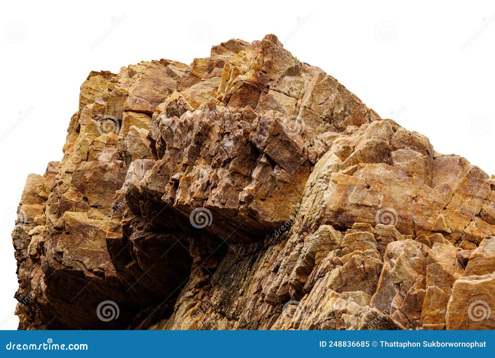 Cliff Rock Stone Details Textures and Patterns on White Background ...