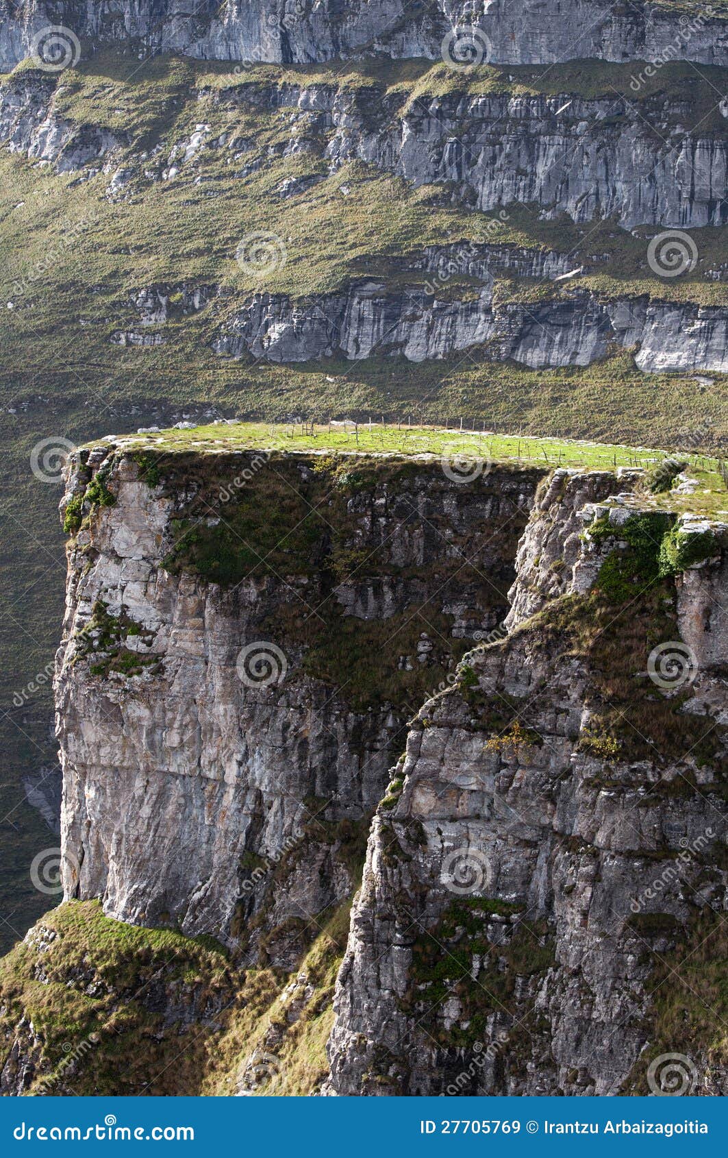 Cliff and Rock Wall in the Mountains Stock Image - Image of green ...