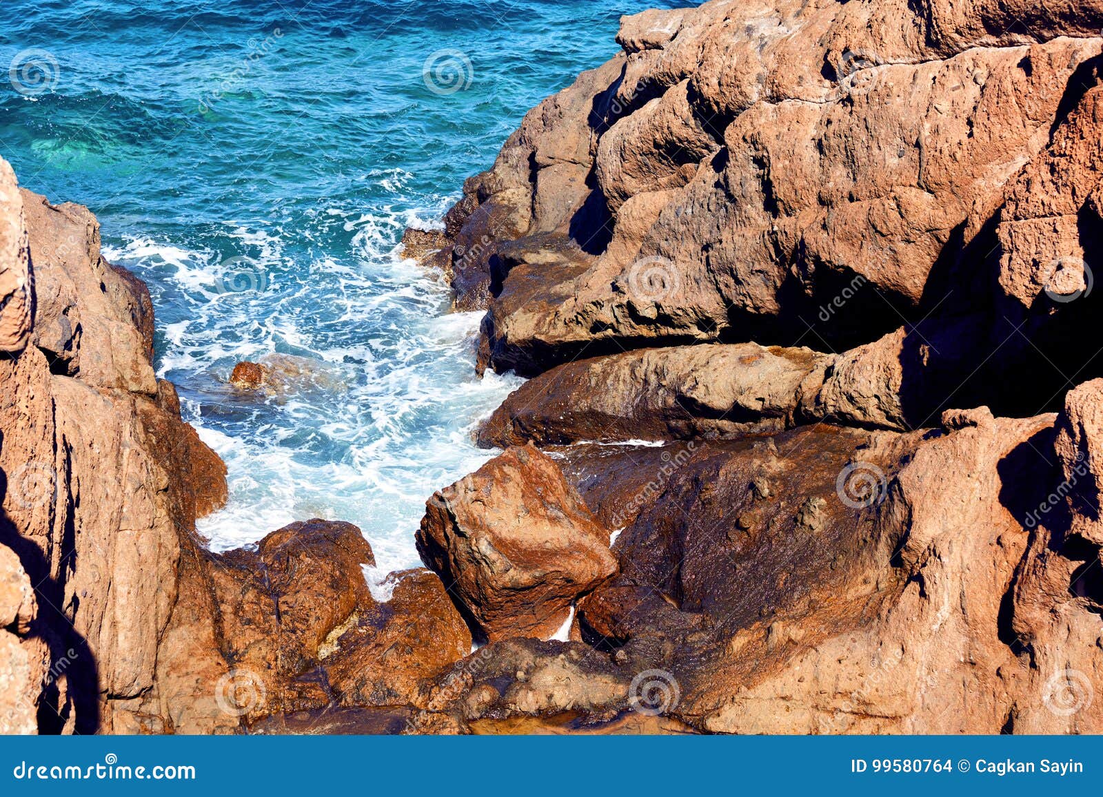 Cliff, rocks and sea stock photo. Image of jump, hazardous - 99580764