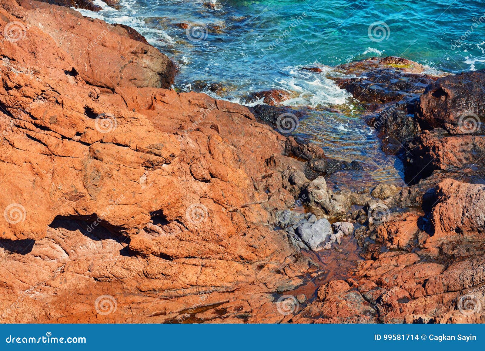 Cliff, rocks and sea stock photo. Image of shore, jump - 99581714