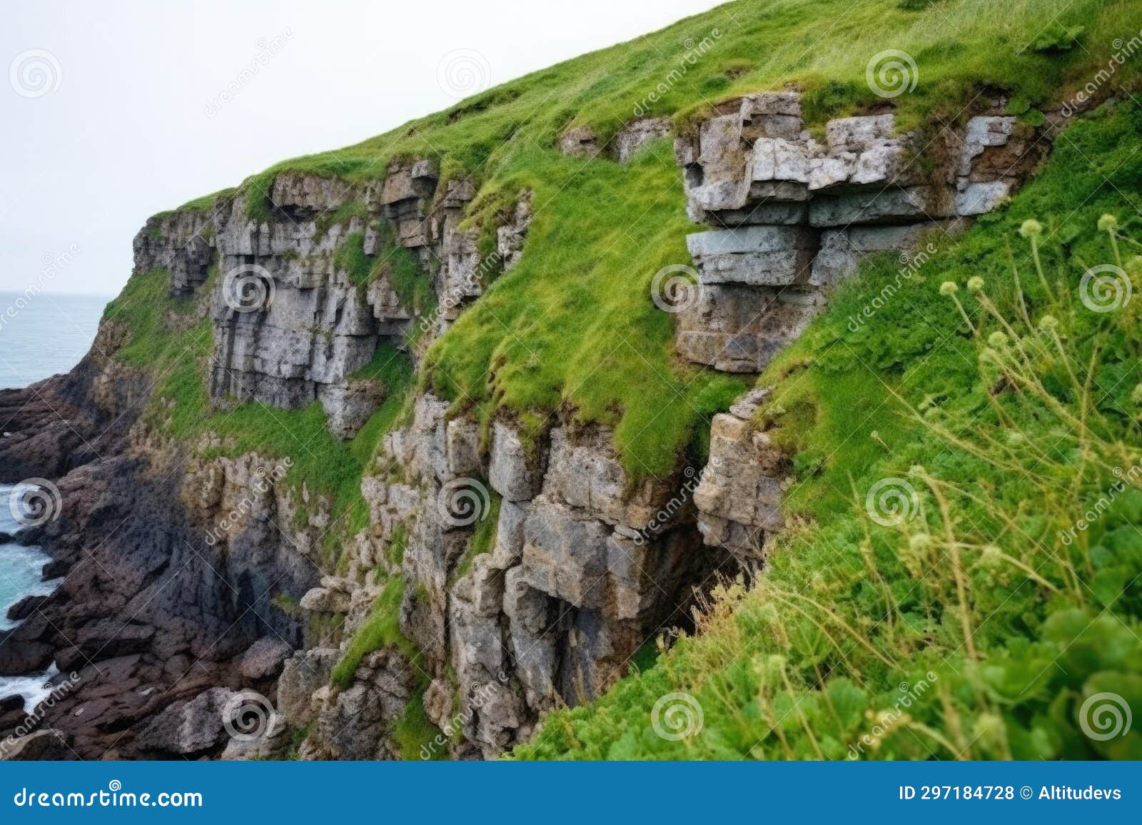 Cliff Side Plants Thriving Despite Harsh Winds Stock Photo - Image of ...