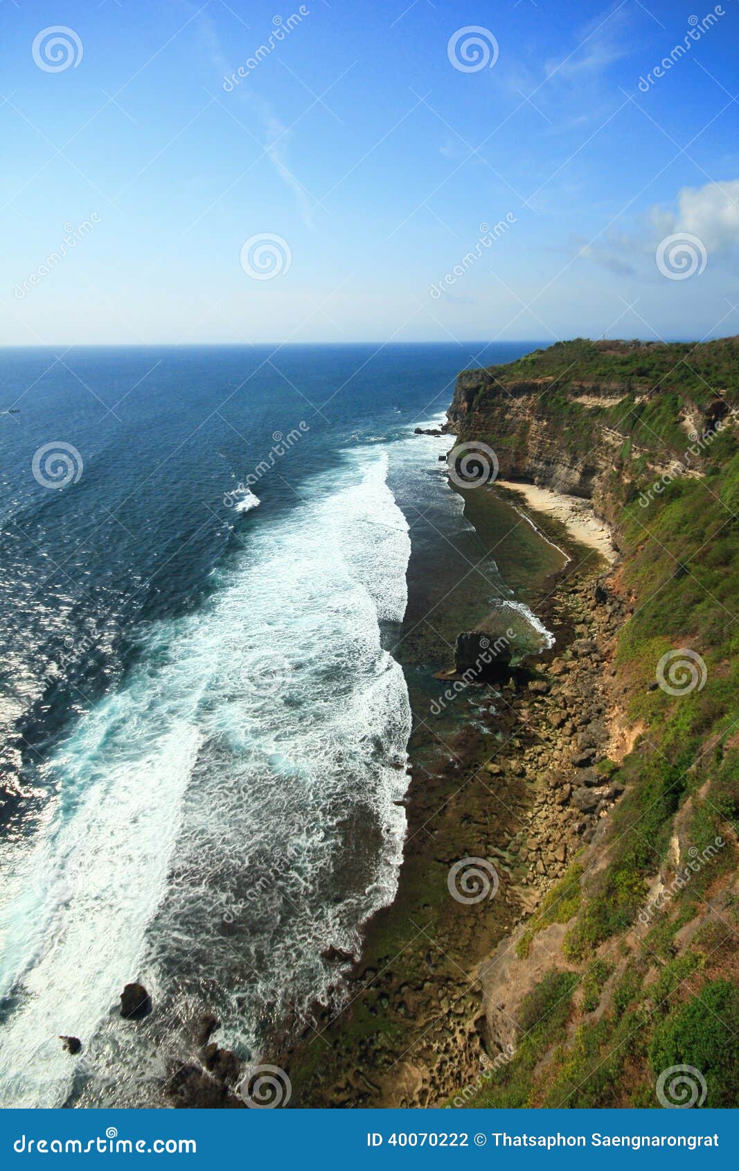 Cliff Side Sea Ocean Blue Sky Stock Photo - Image of erosion, landmark ...