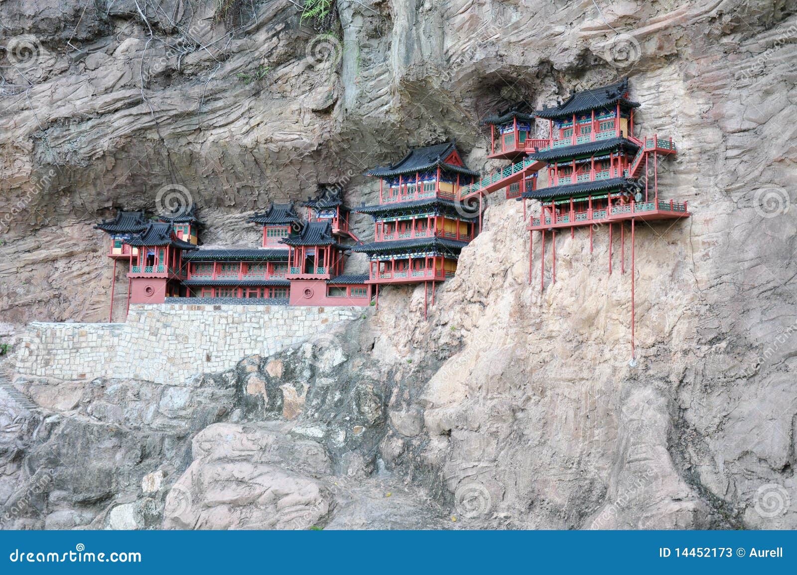Cliff side temples stock image. Image of building, facade - 14452173