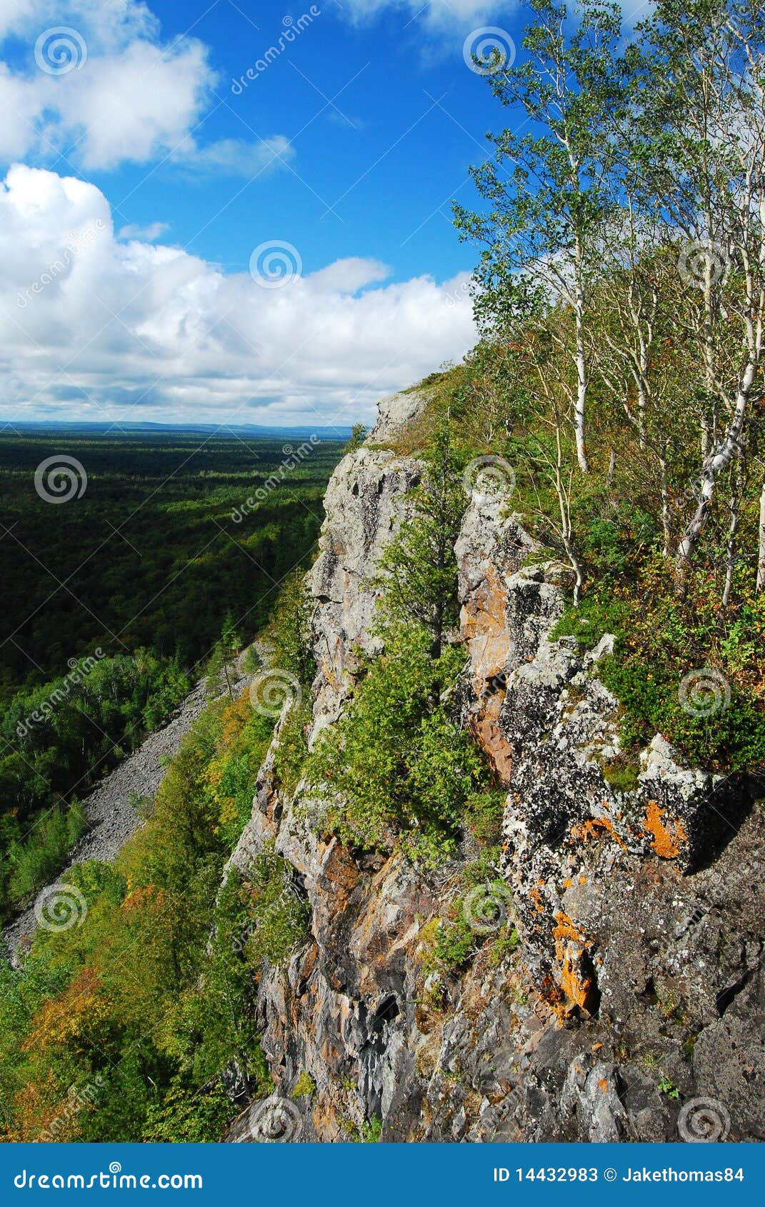 Cliff Side View stock image. Image of clouds, tree, scenic - 14432983
