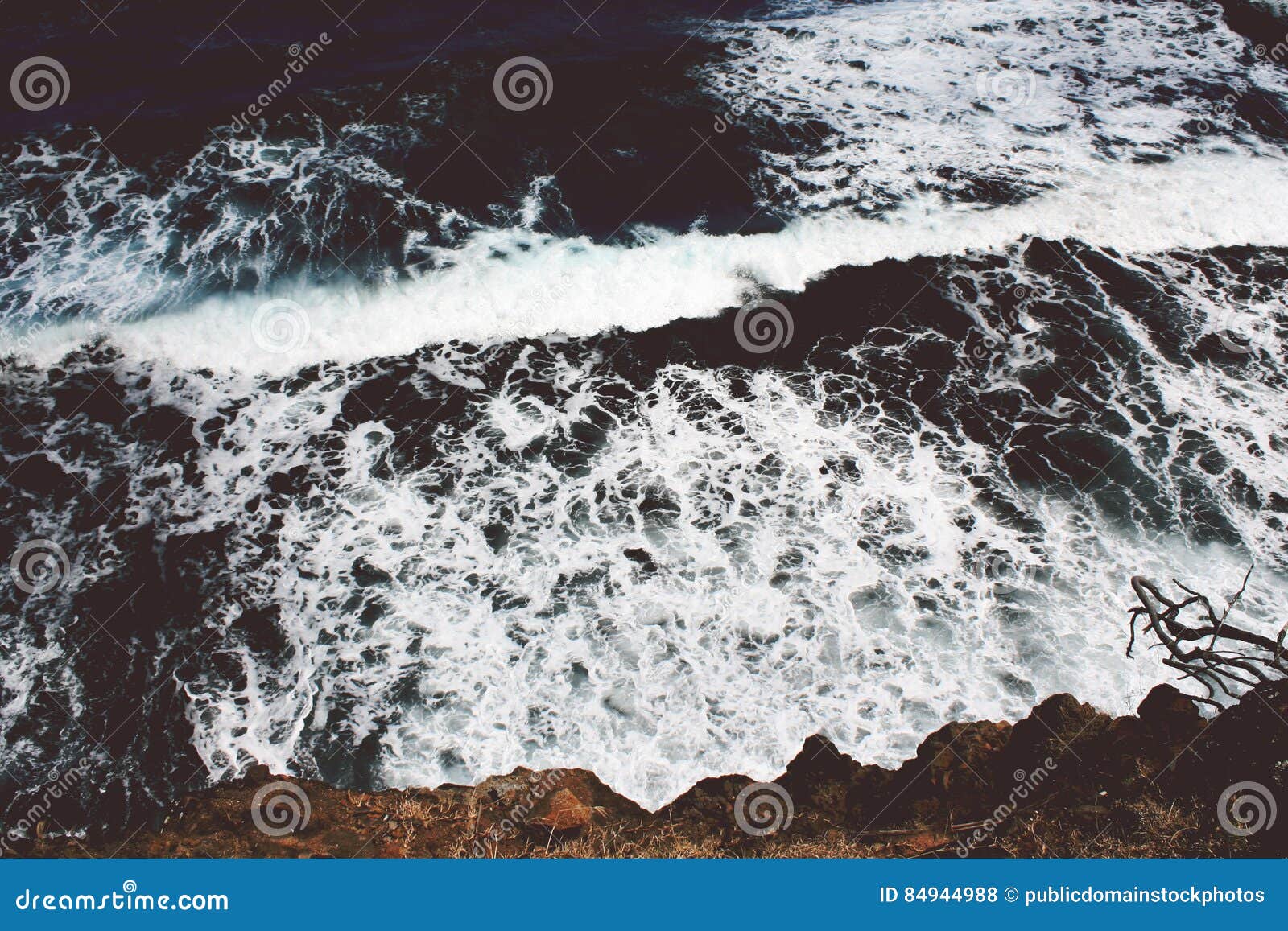 Cliff Side View Of Ocean Waves Picture. Image: 84944988