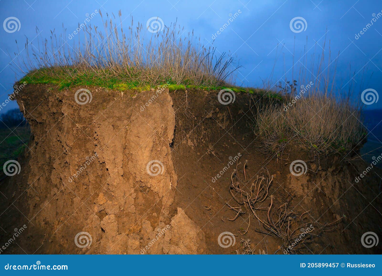 Cliff with Soil Erosion stock image. Image of landscape - 205899457