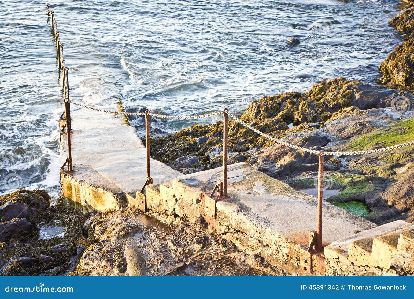 Cliff steps stock photo. Image of shore, safety, railing - 45391342