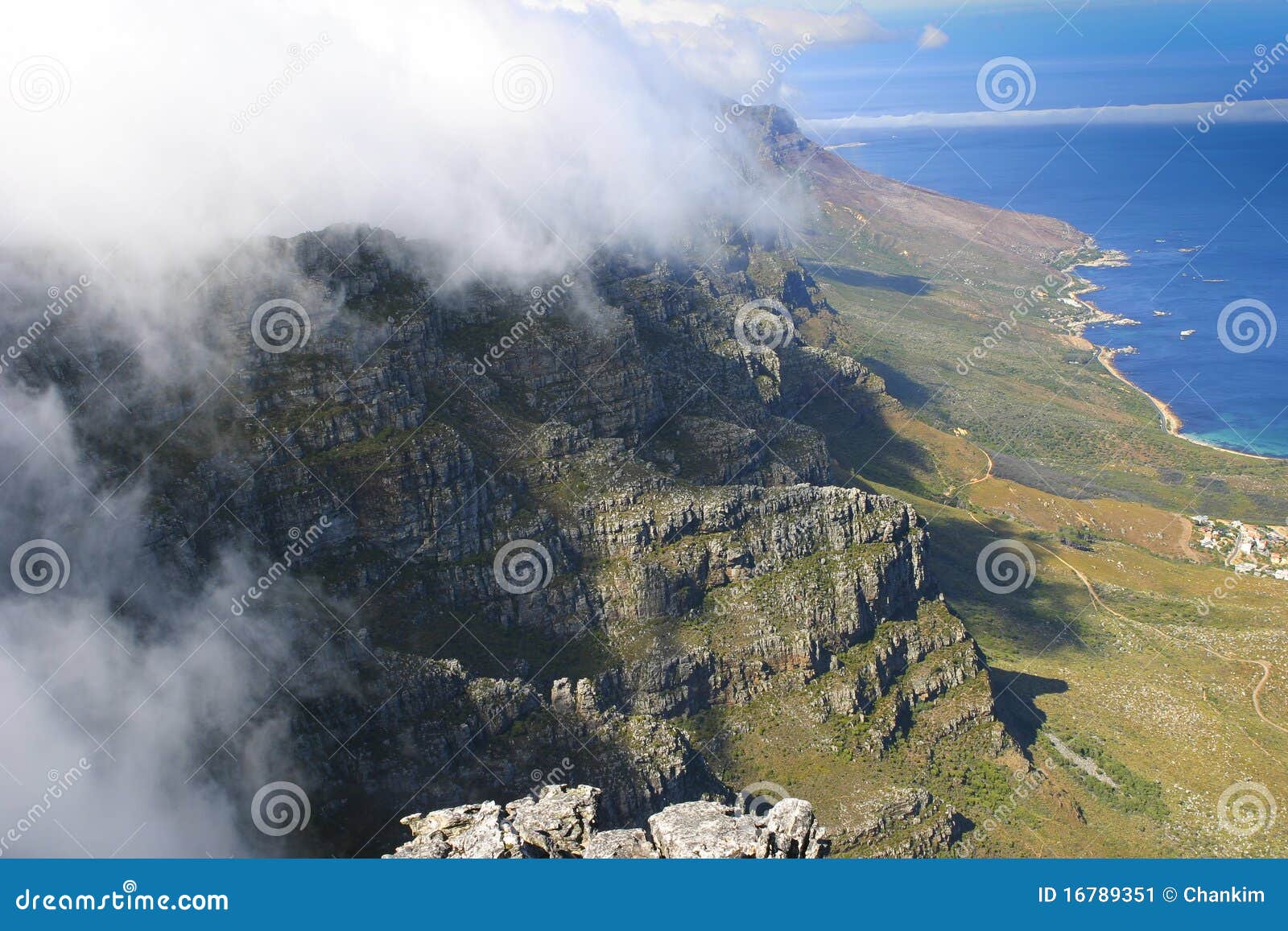 Cliff of Table Mountain in South Africa Stock Image - Image of table ...