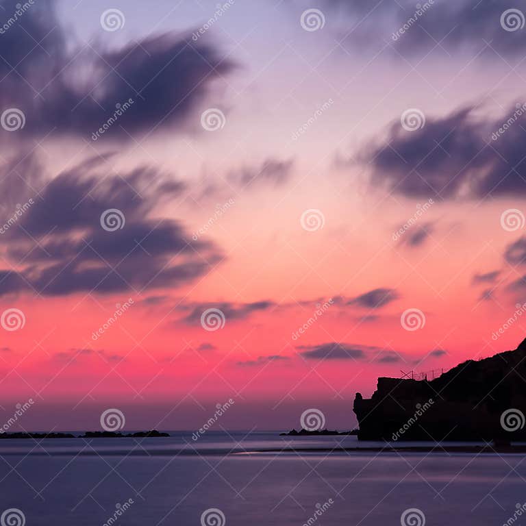 Cliff at twilight stock photo. Image of movement, seascape - 26572986