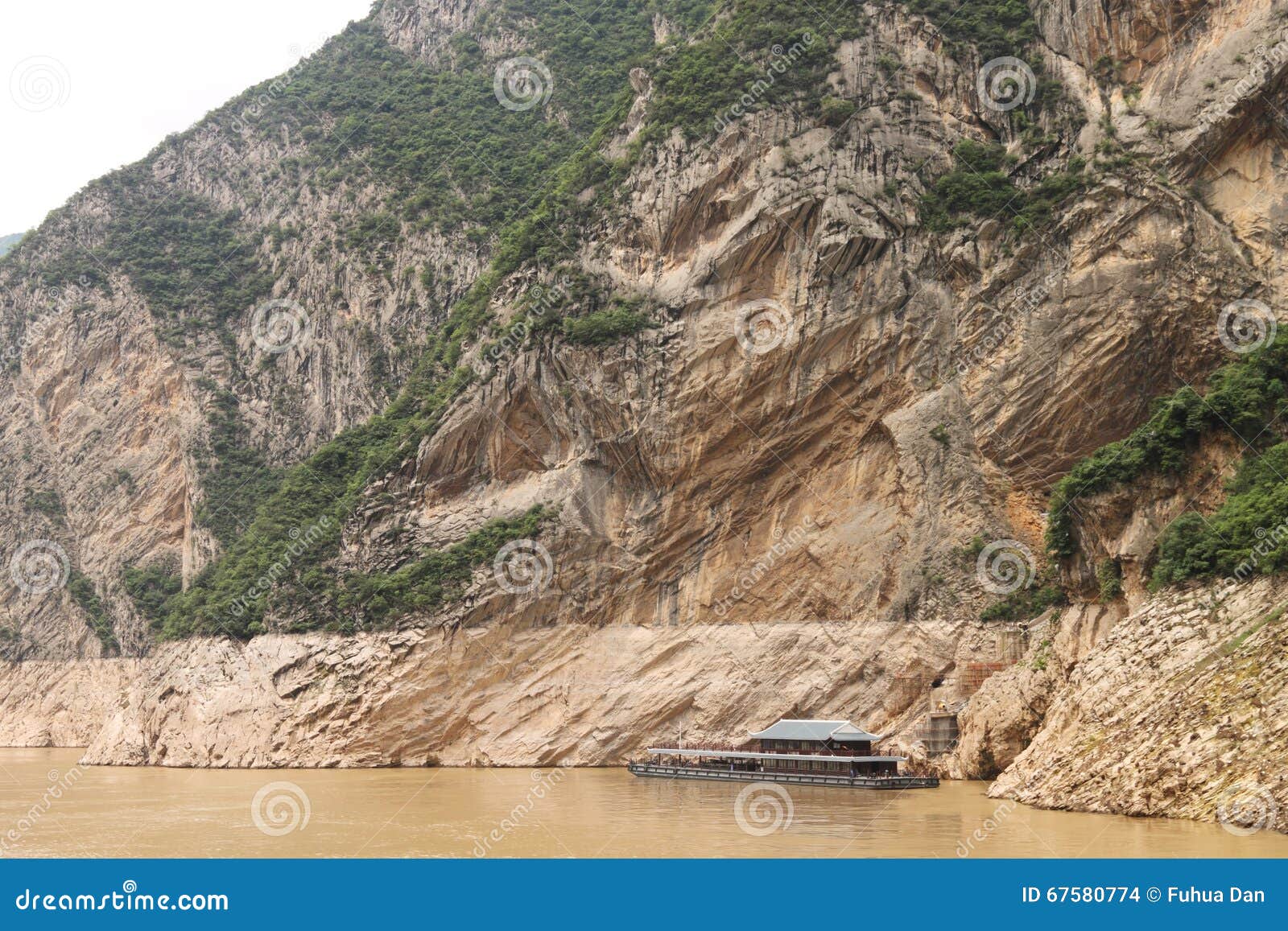 Cliff stock photo. Image of plant, hill, river, stone - 67580774