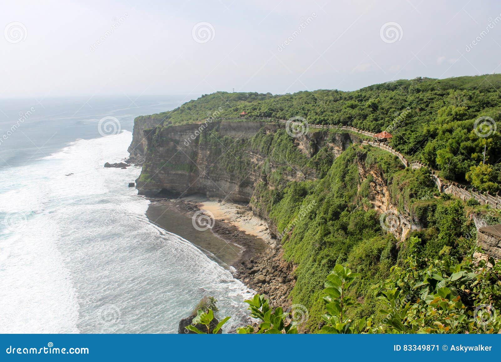 Cliff View in Bali, Indonesia Stock Image - Image of waves, sunlight ...