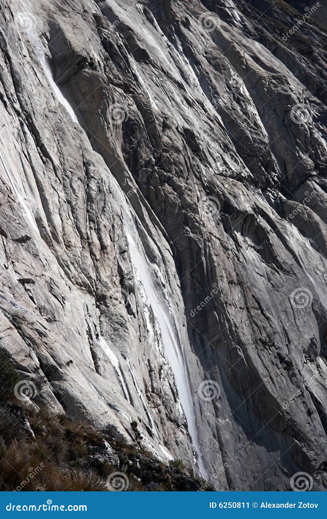 Cliff with waterfall stock image. Image of slab, flow - 6250811