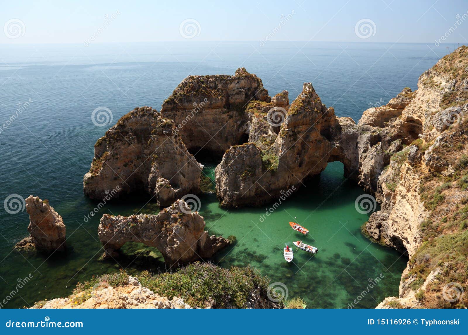 Cliffs at Algarve coast stock photo. Image of scenic - 15116926